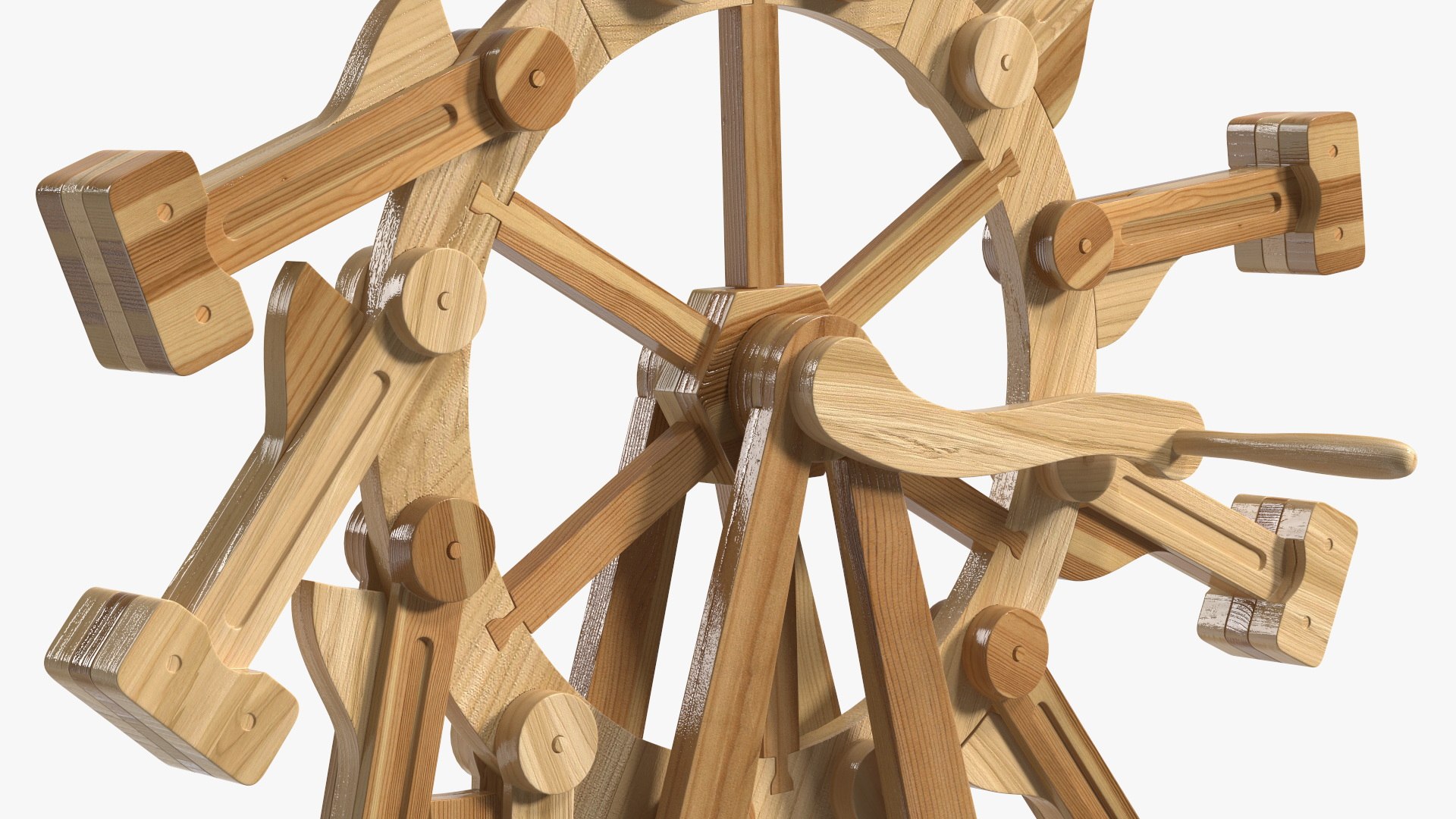 3D Classic Wooden Overbalanced Wheel - TurboSquid 2244457