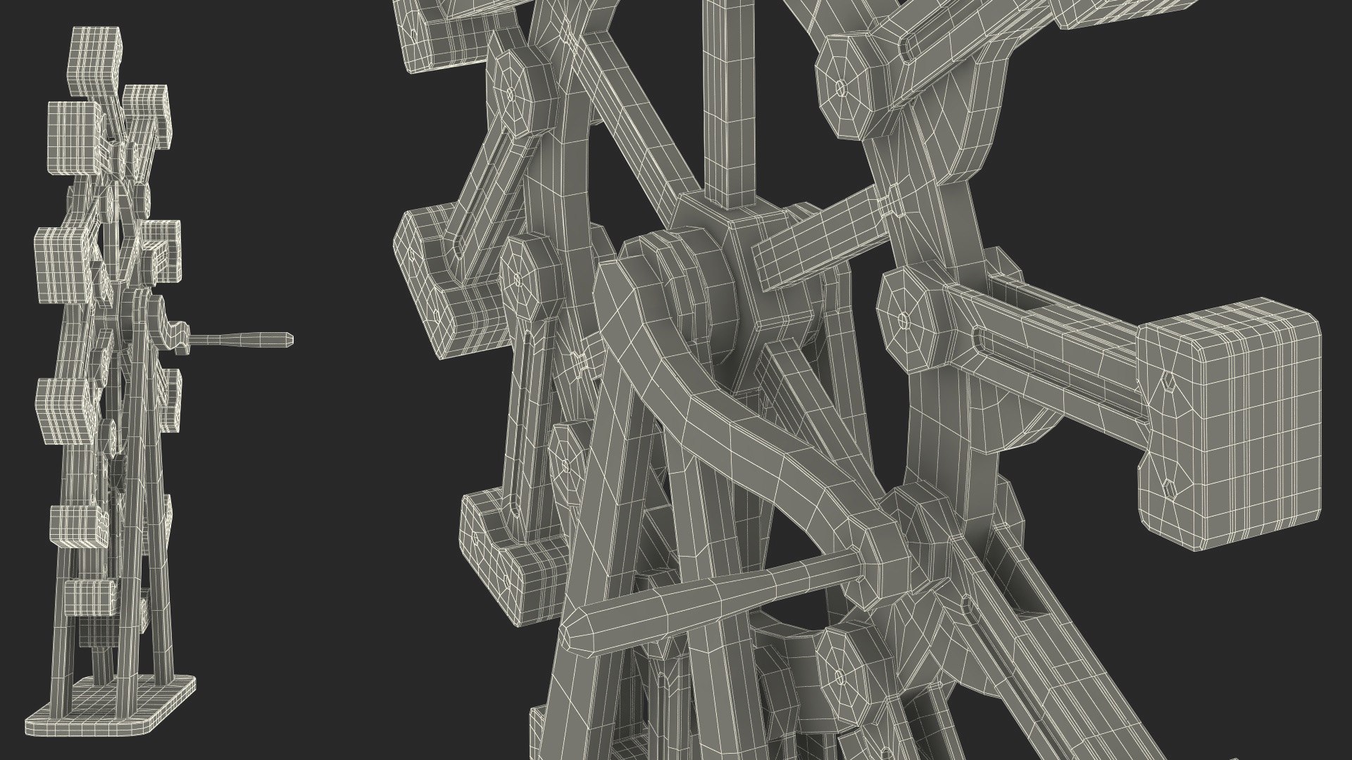 3D Classic Wooden Overbalanced Wheel - TurboSquid 2244457