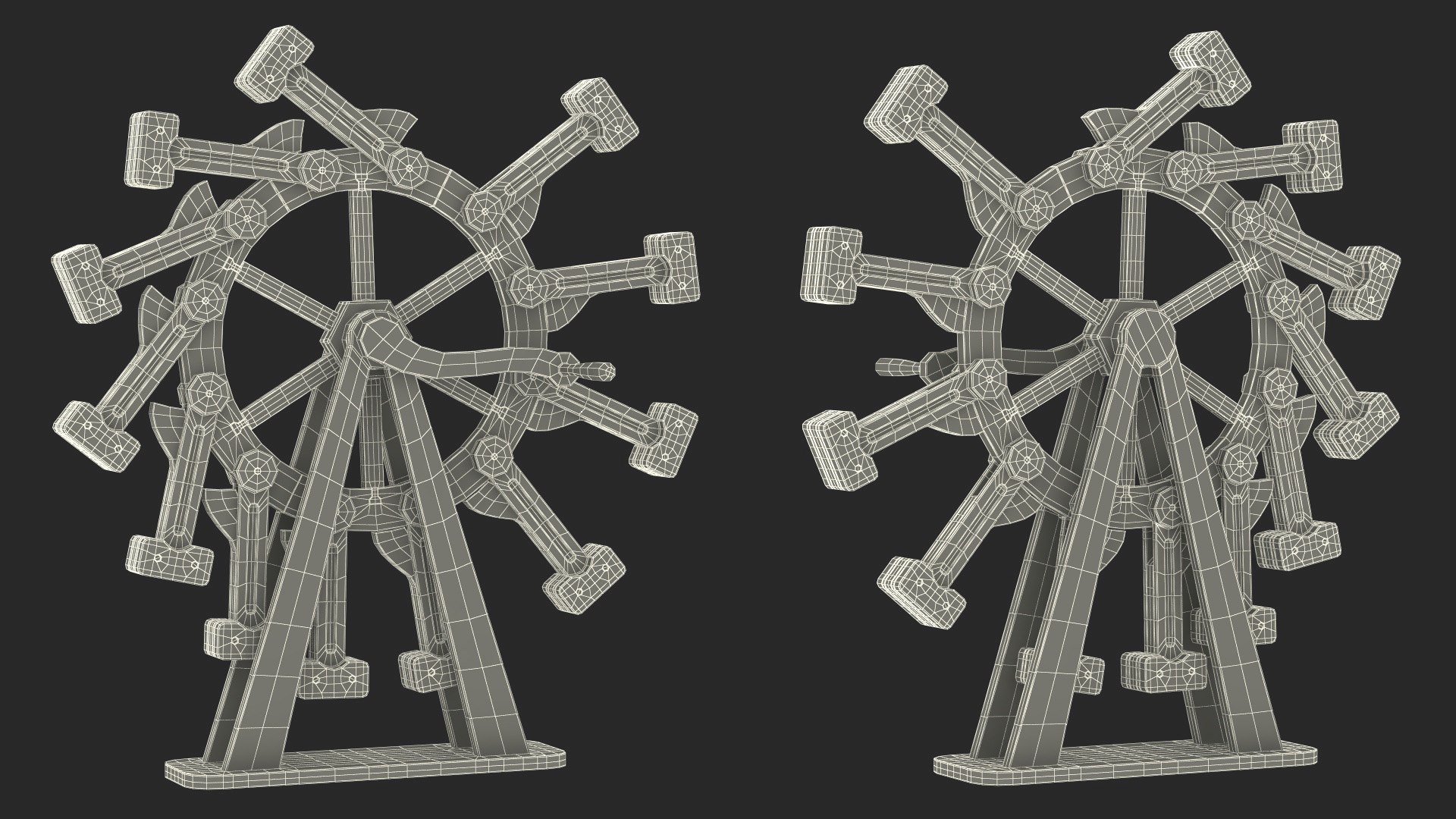 3D Classic Wooden Overbalanced Wheel - TurboSquid 2244457