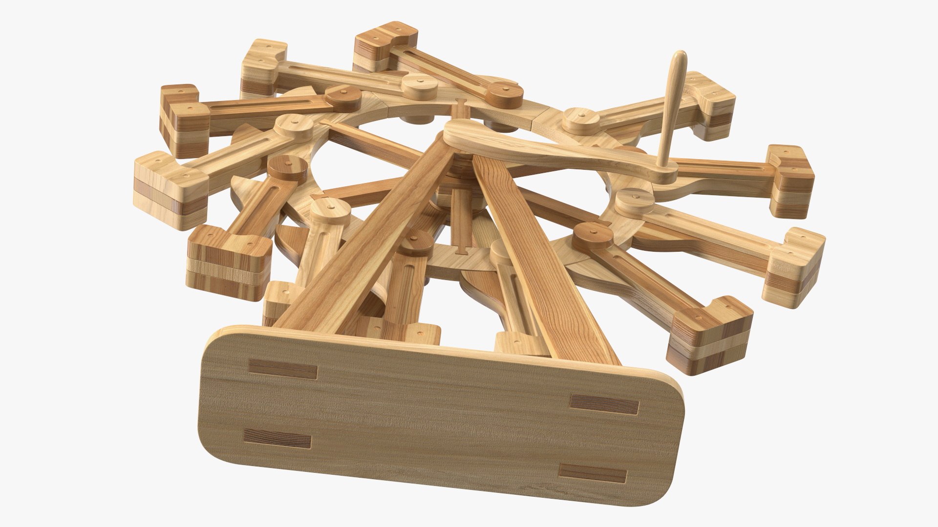 3D Classic Wooden Overbalanced Wheel - TurboSquid 2244457