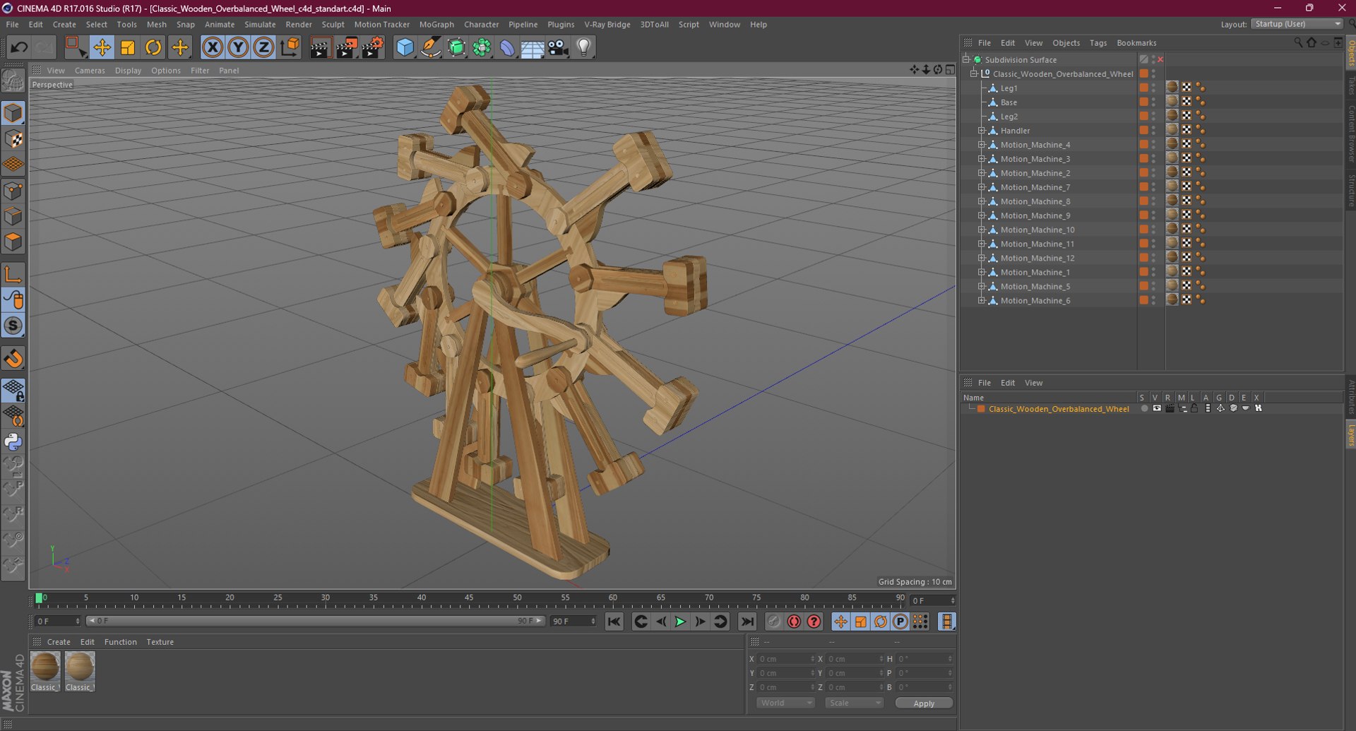 3D Classic Wooden Overbalanced Wheel - TurboSquid 2244457