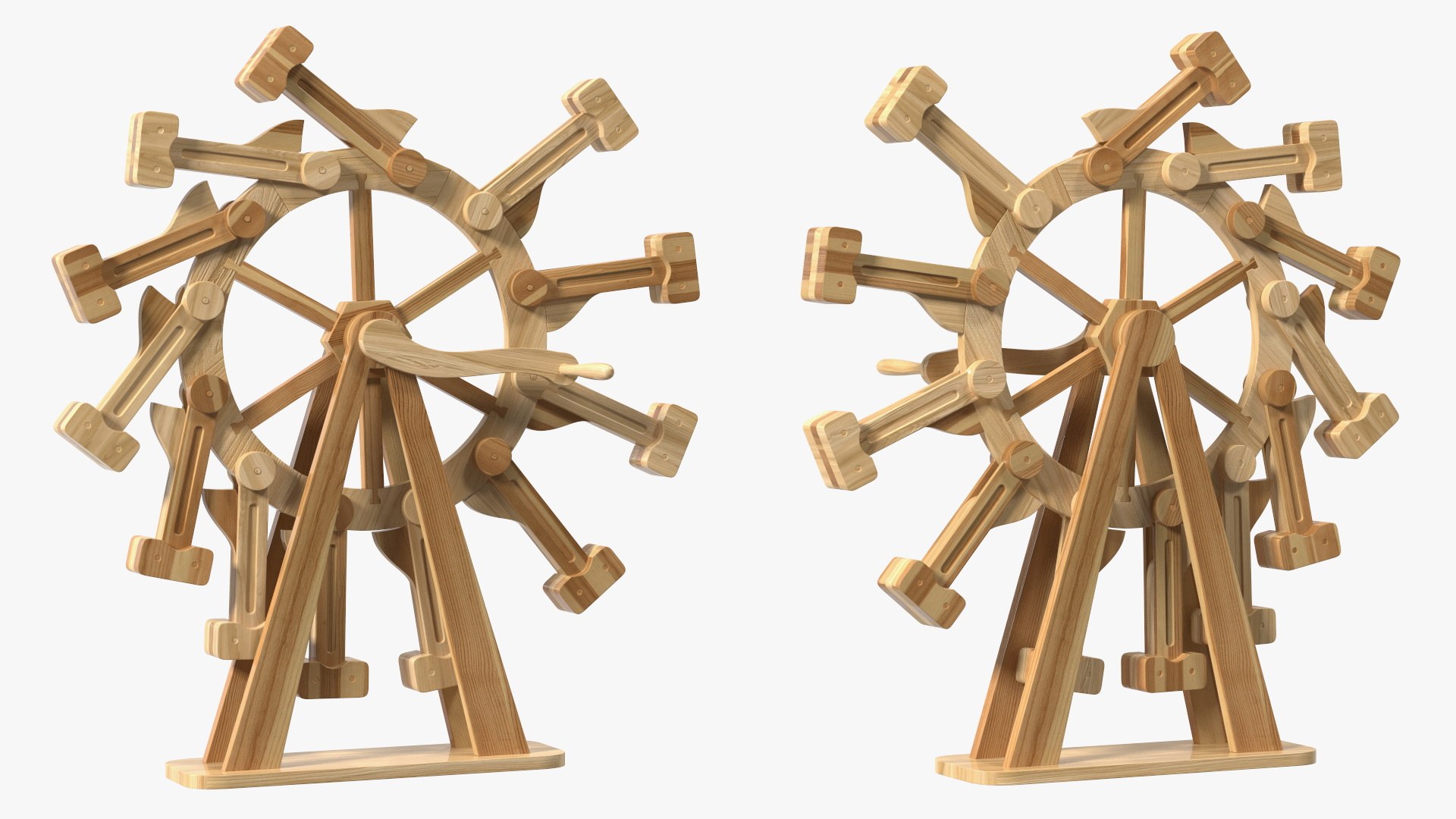 3D Classic Wooden Overbalanced Wheel - TurboSquid 2244457