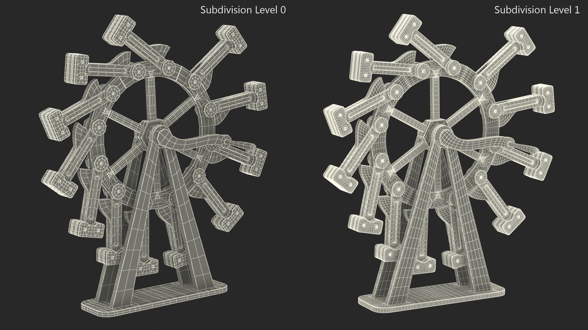 3D Classic Wooden Overbalanced Wheel - TurboSquid 2244457