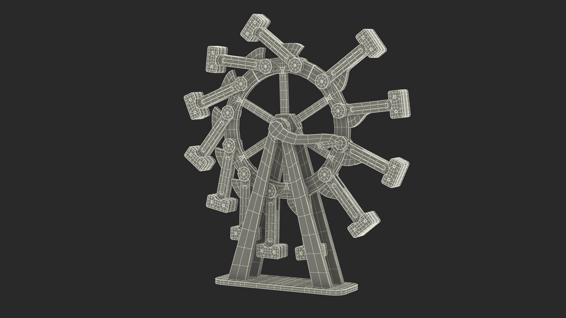 3D Classic Wooden Overbalanced Wheel - TurboSquid 2244457