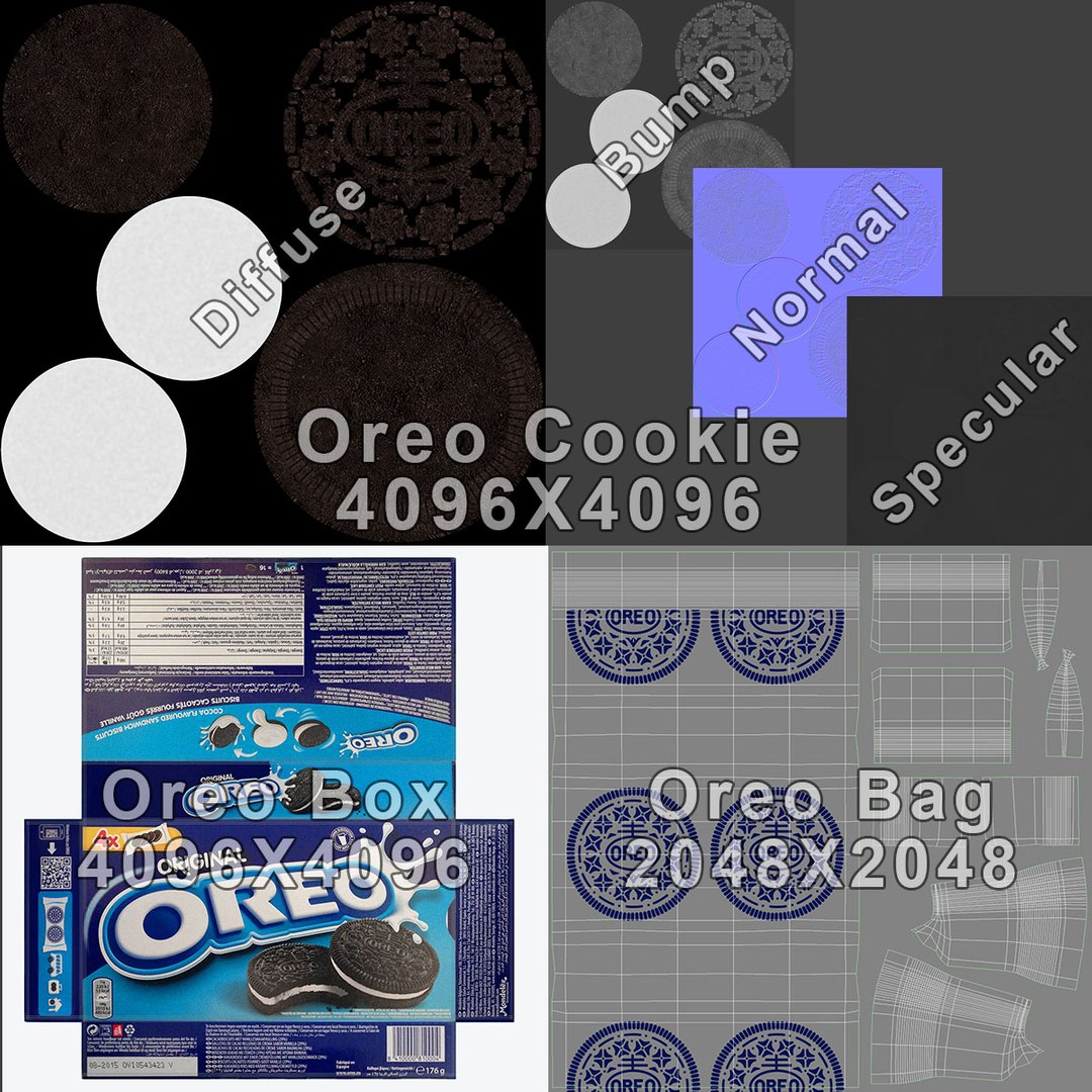Realistic Oreo 3d Model