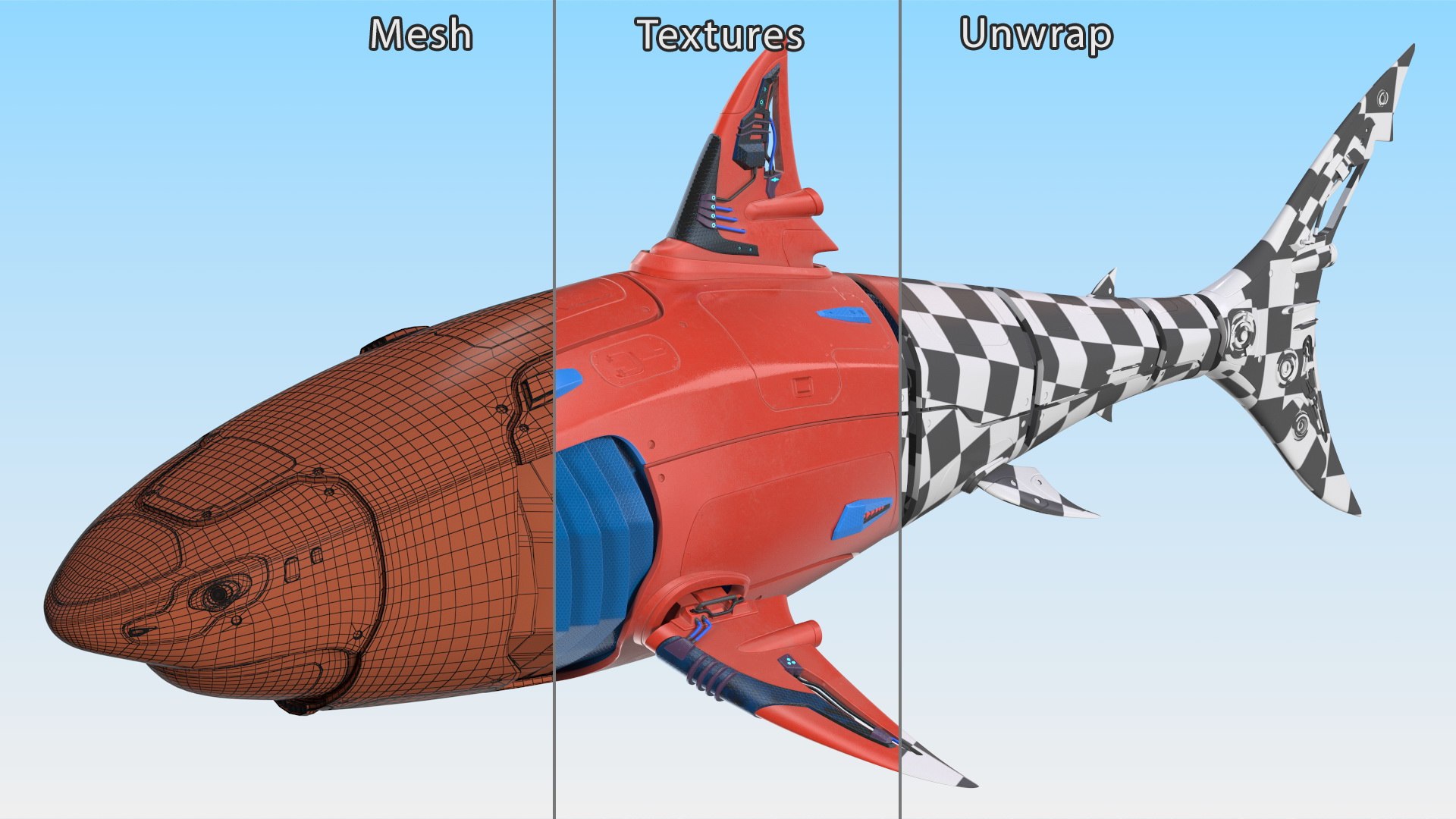 Sci Fi Shark Robot Red 3D Model - TurboSquid 2212771