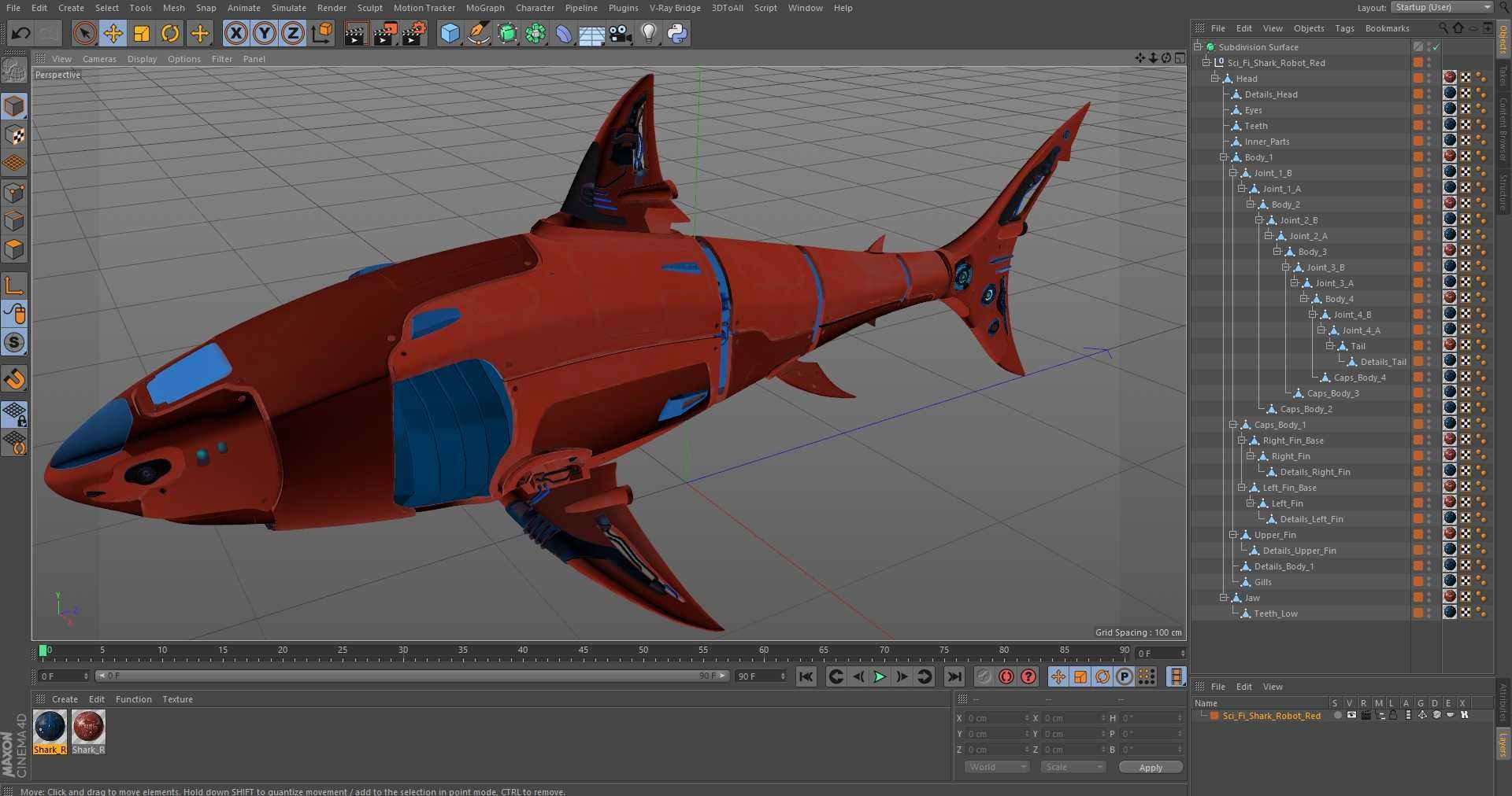Sci Fi Shark Robot Red 3D Model - TurboSquid 2212771