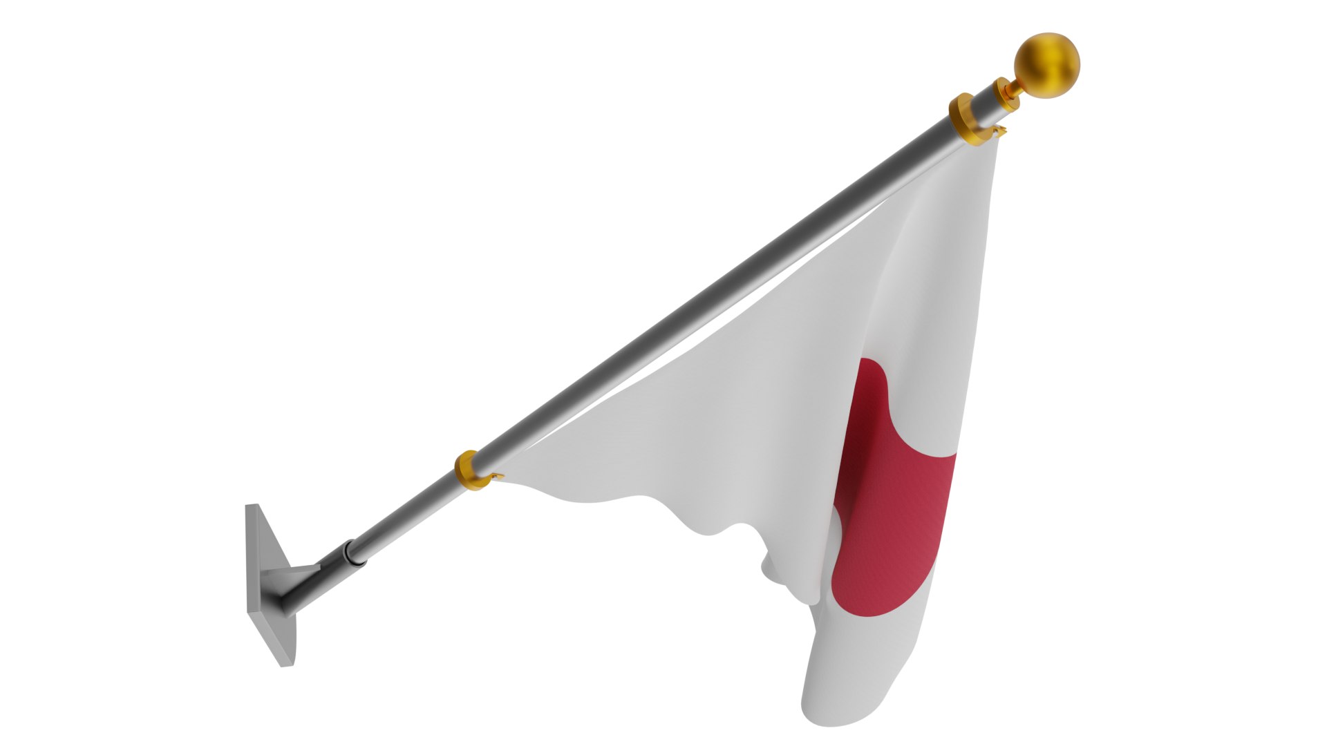 3D Wall Flag Japan Model - TurboSquid 2192039