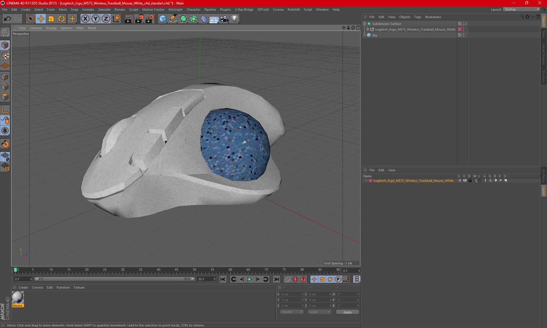 3D Logitech Ergo M575 Wireless Trackball Mouse White - TurboSquid 2160874