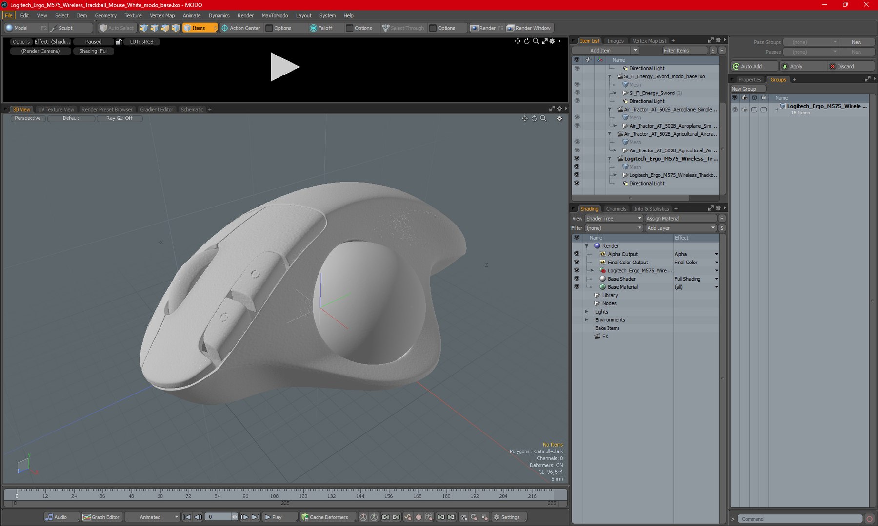 3D Logitech Ergo M575 Wireless Trackball Mouse White - TurboSquid 2160874