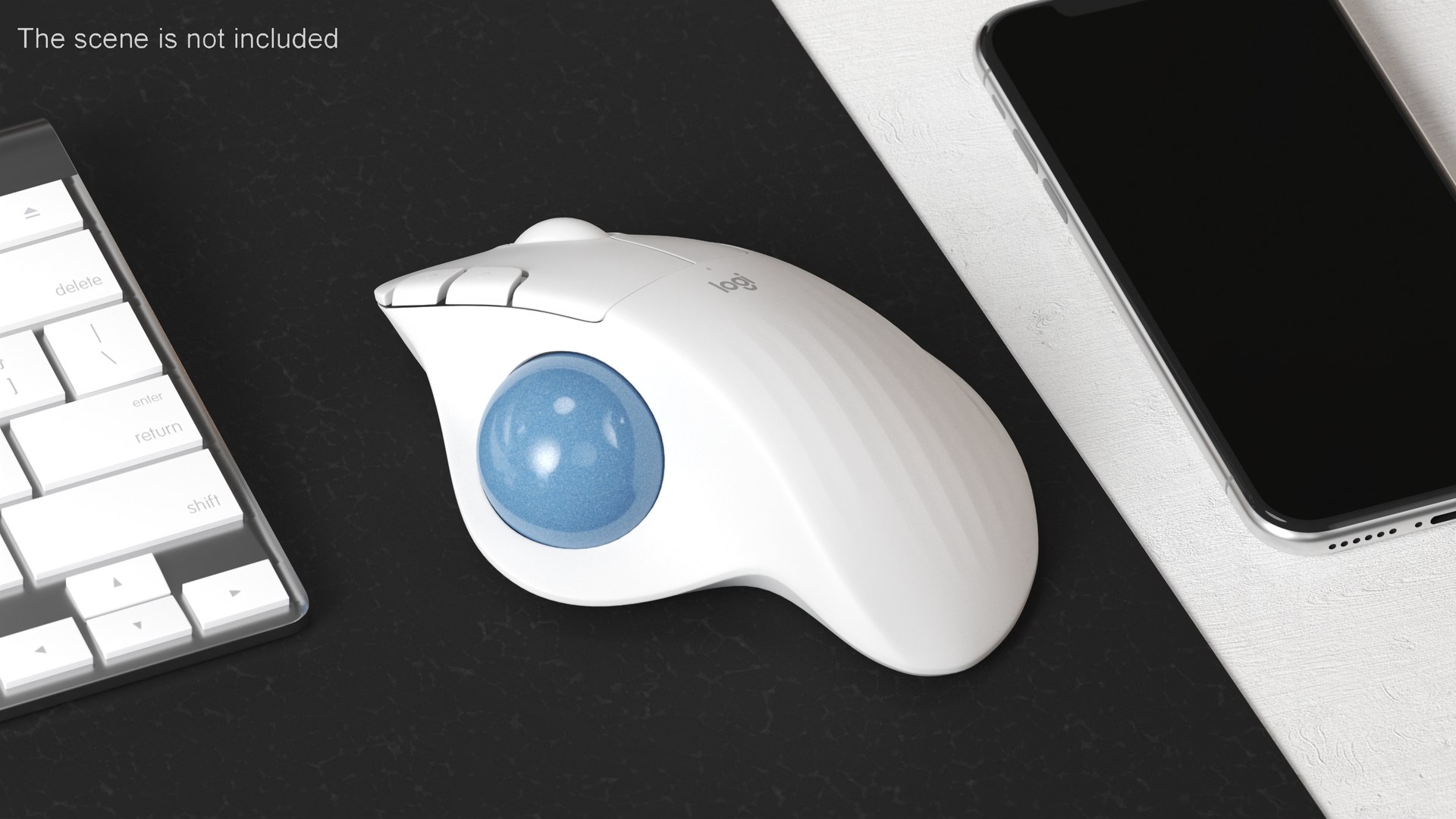 3D Logitech Ergo M575 Wireless Trackball Mouse White - TurboSquid 2160874