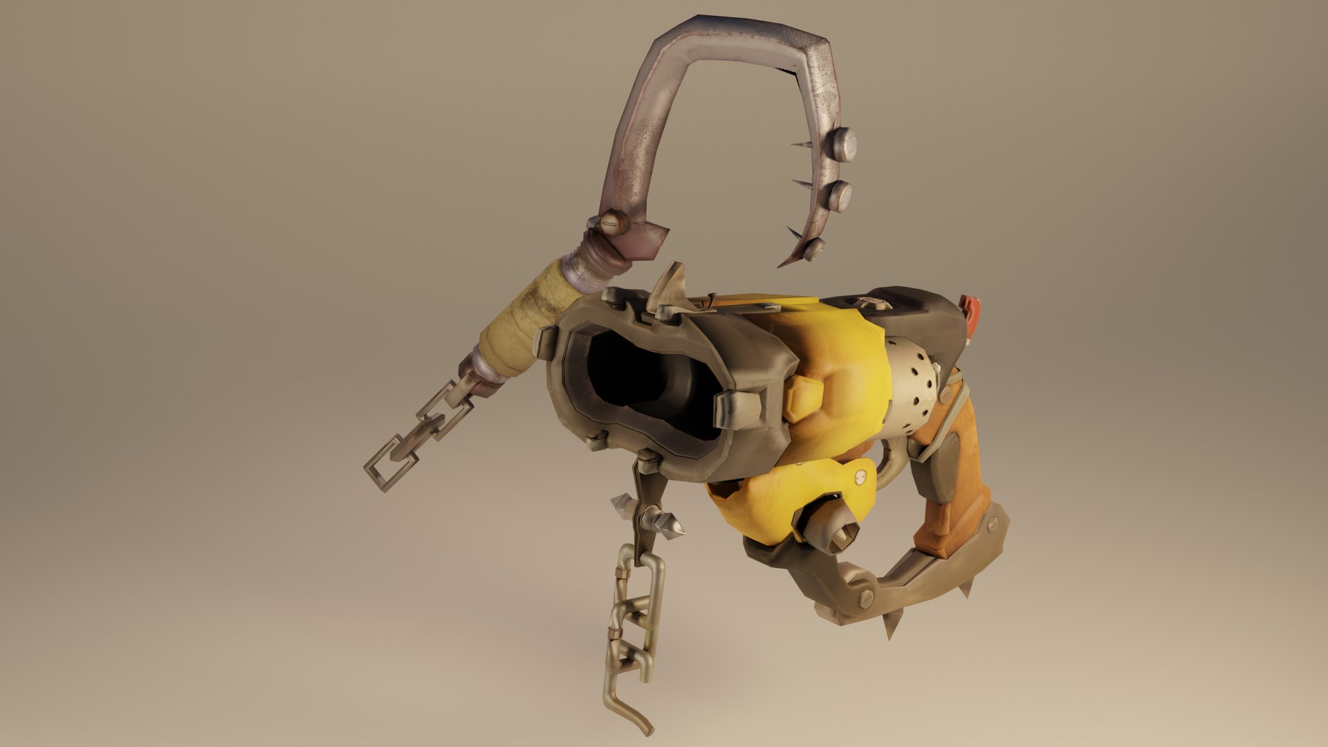 3D Overwatch RoadHog Scrap Gun And Chain Hook Model - TurboSquid 2225952