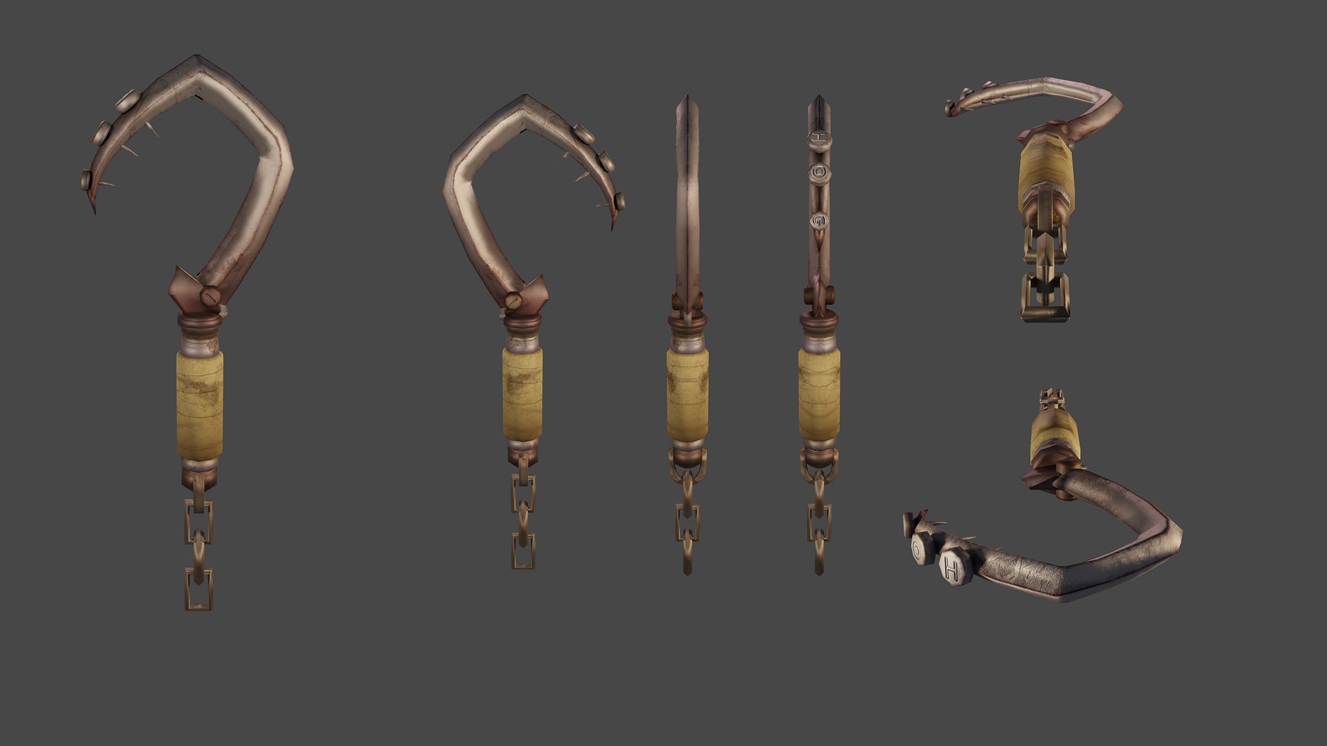 3D Overwatch RoadHog Scrap Gun And Chain Hook Model - TurboSquid 2225952