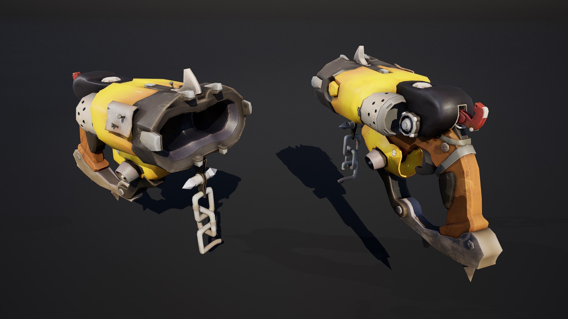 3D Overwatch RoadHog Scrap Gun And Chain Hook Model - TurboSquid 2225952
