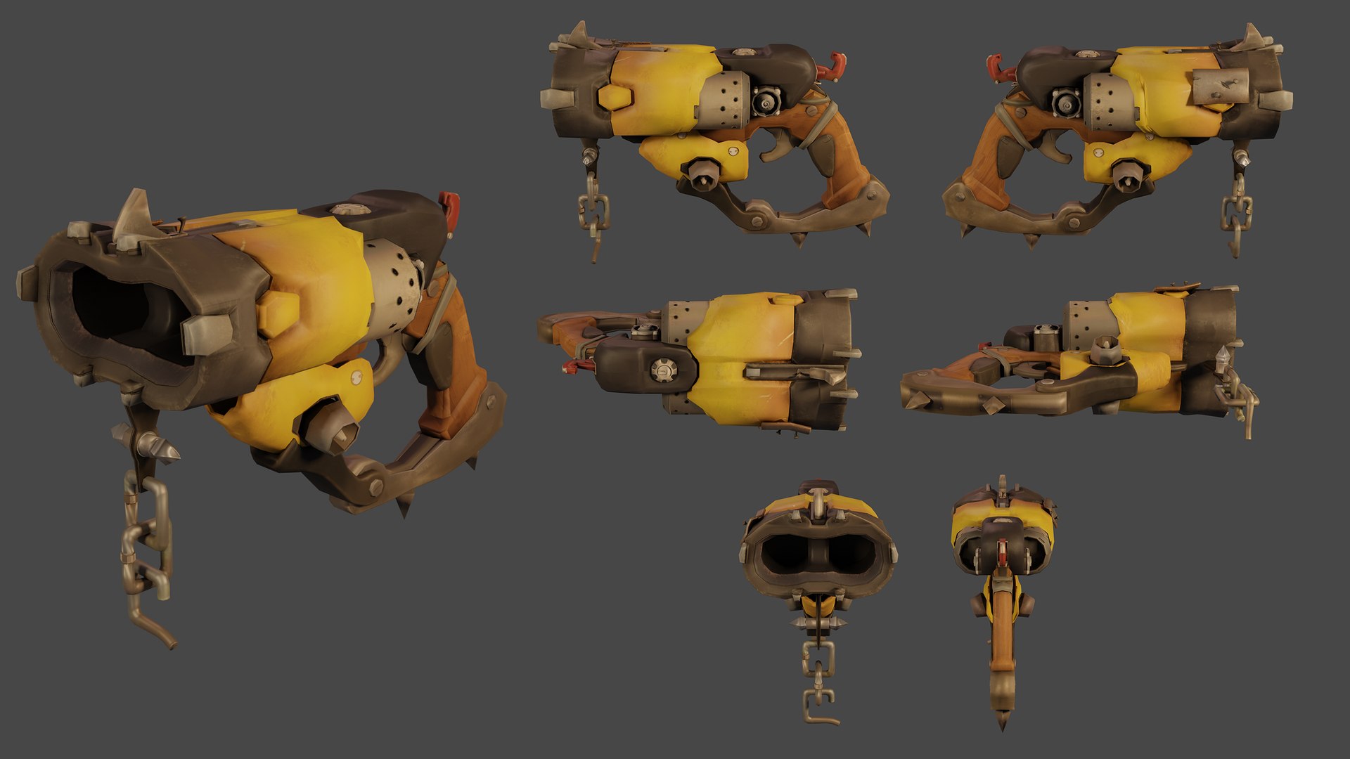 3D Overwatch RoadHog Scrap Gun And Chain Hook Model - TurboSquid 2225952