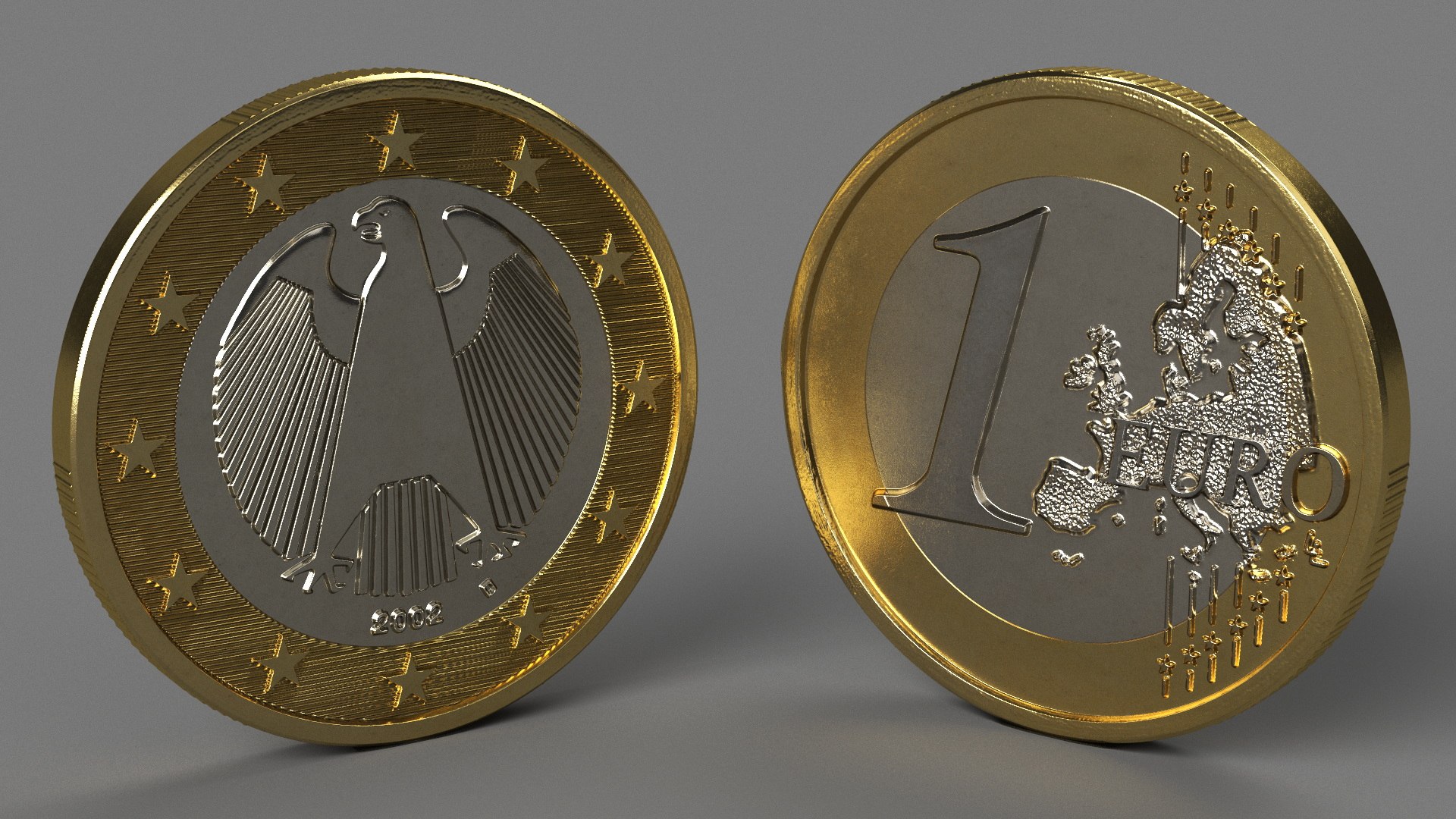 3D German 1 Euro Coin Model - TurboSquid 2131242