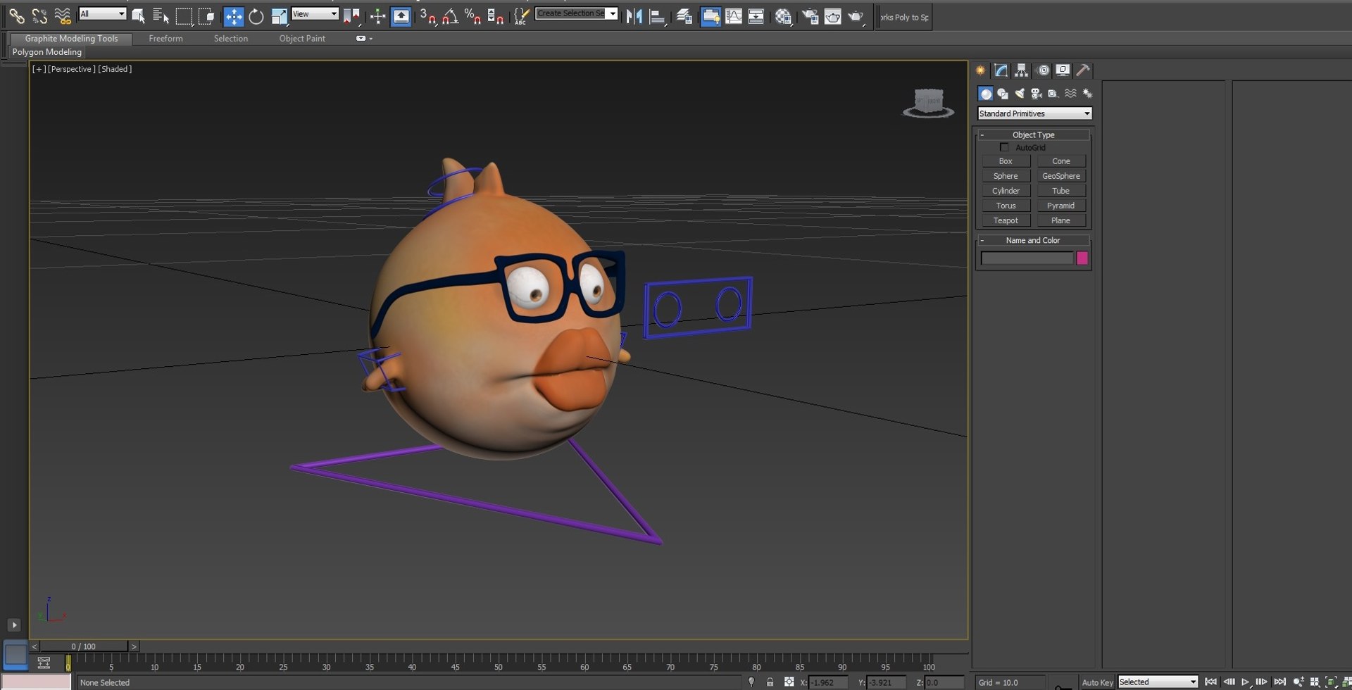 3d Cartoon Fish Rig Model