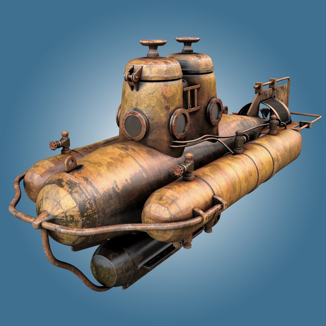 Old Mini Submarine 3d Obj