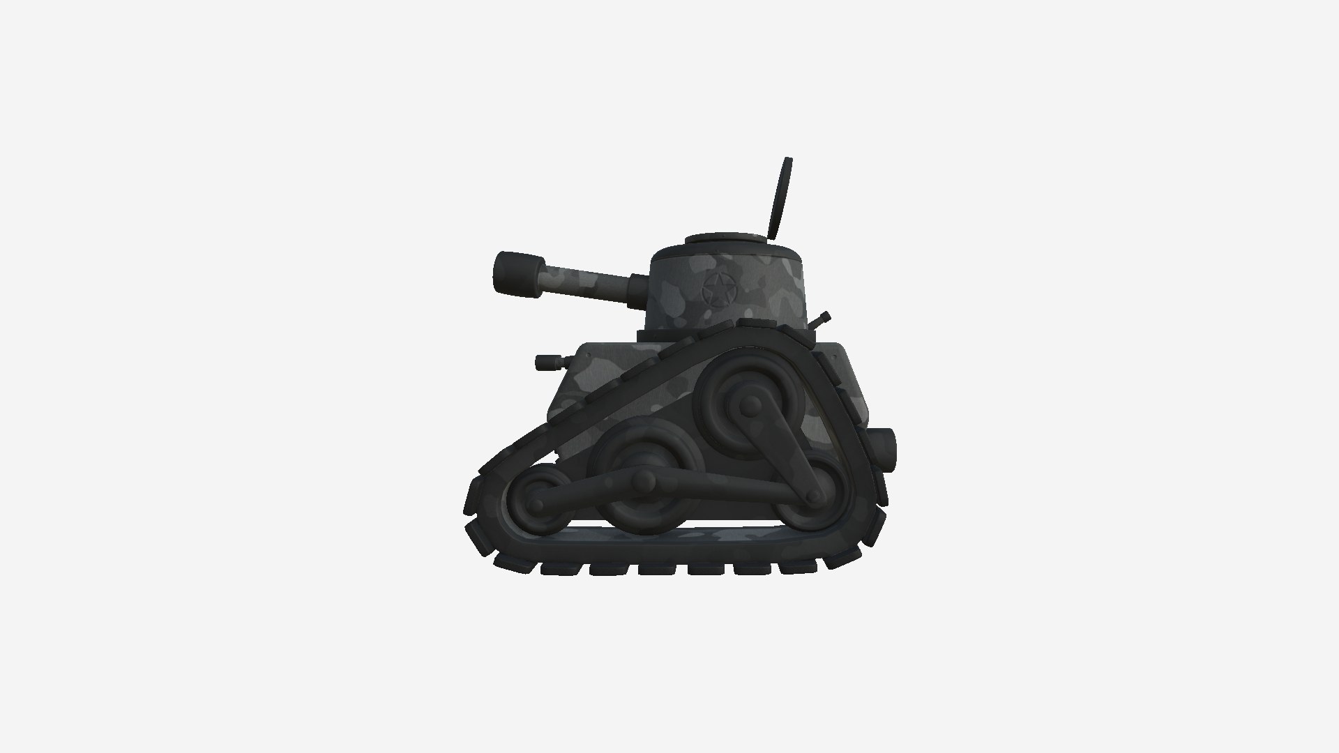 3D War Tank Cartoon A10 Black Camouflage - Military Vehicle ...