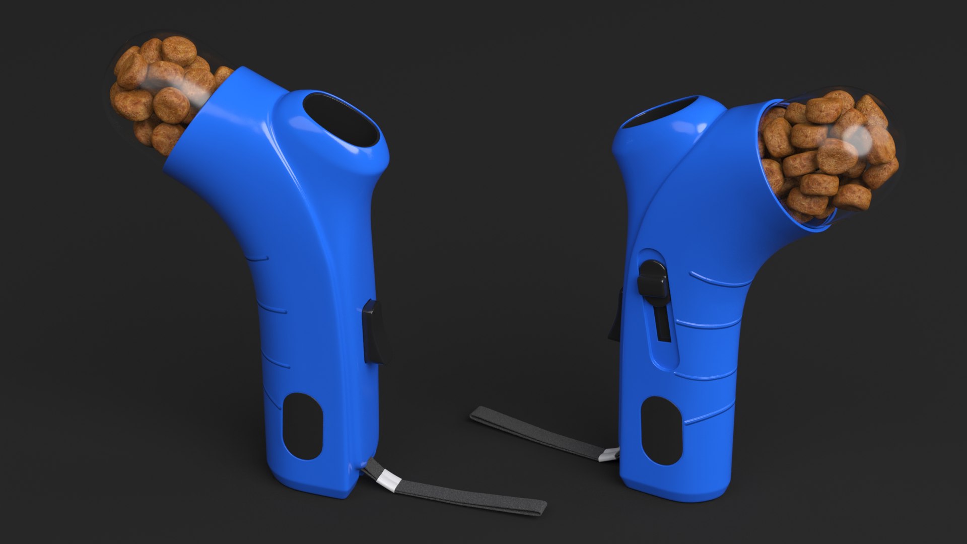 3D Pet Treat Launcher Blue With Food - TurboSquid 2198741