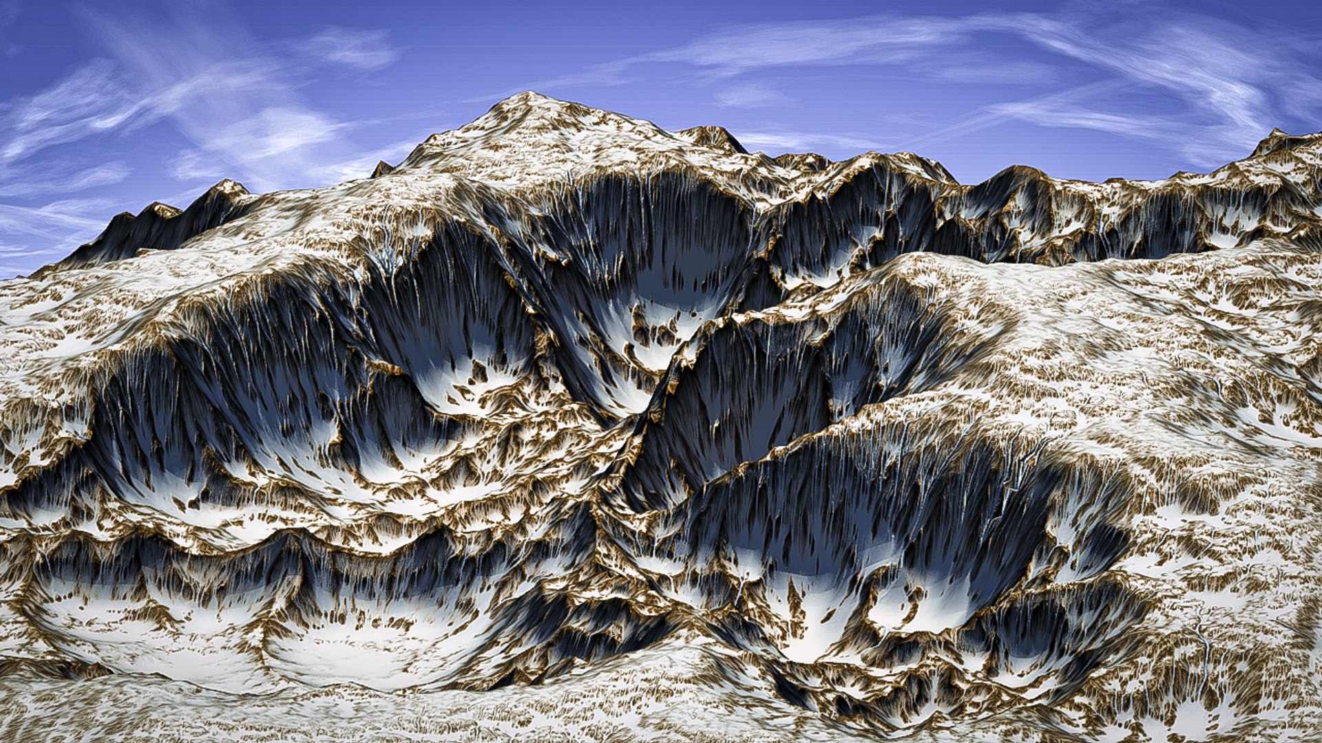 Free Snowy Terrain Landscapes 3d Model
