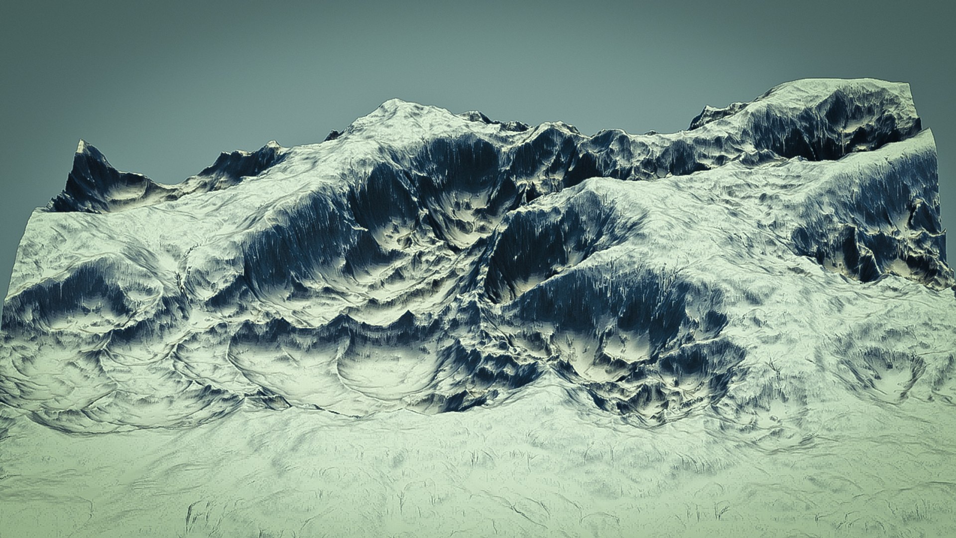 Free Snowy Terrain Landscapes 3d Model