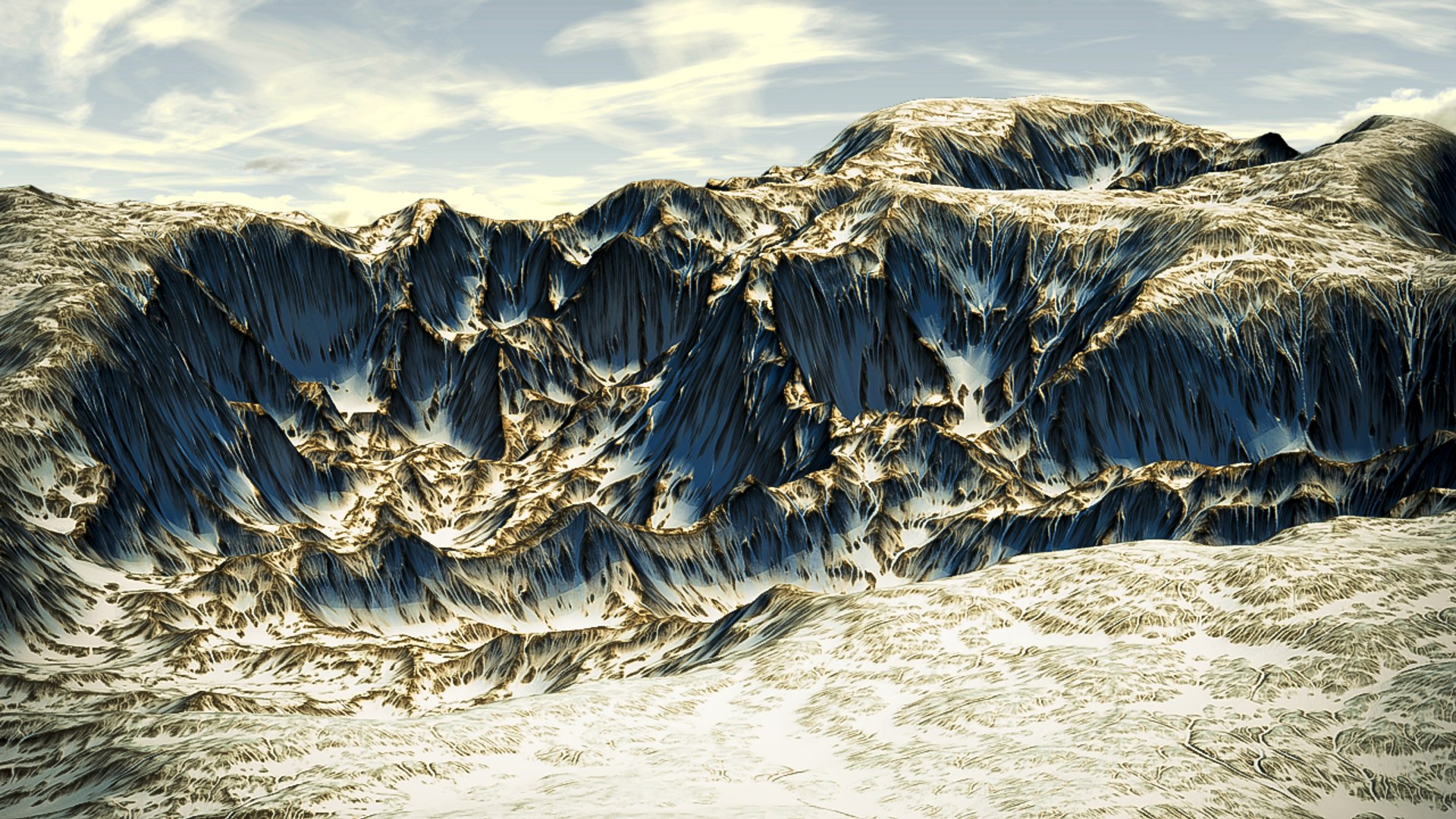 Free Snowy Terrain Landscapes 3d Model