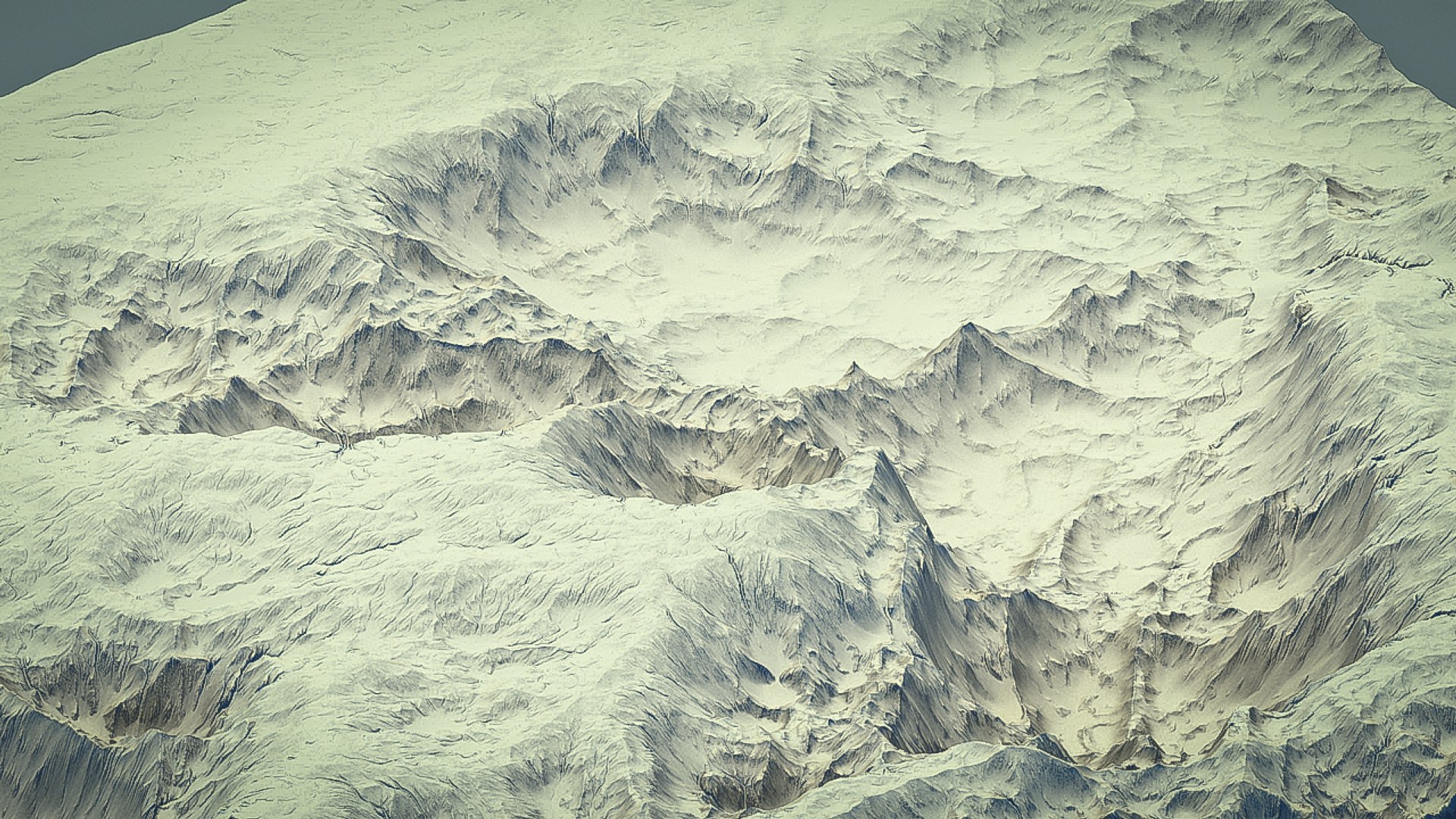 Free Snowy Terrain Landscapes 3d Model