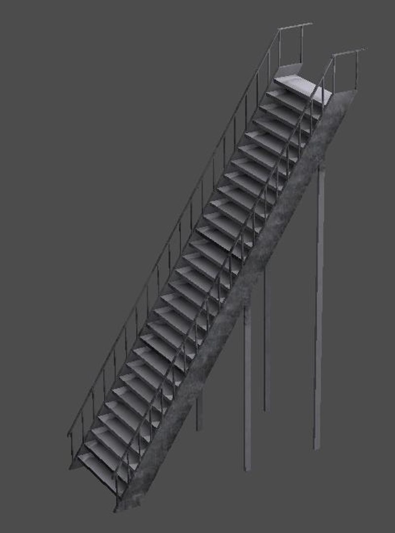 Free Basic Stair 3d Model