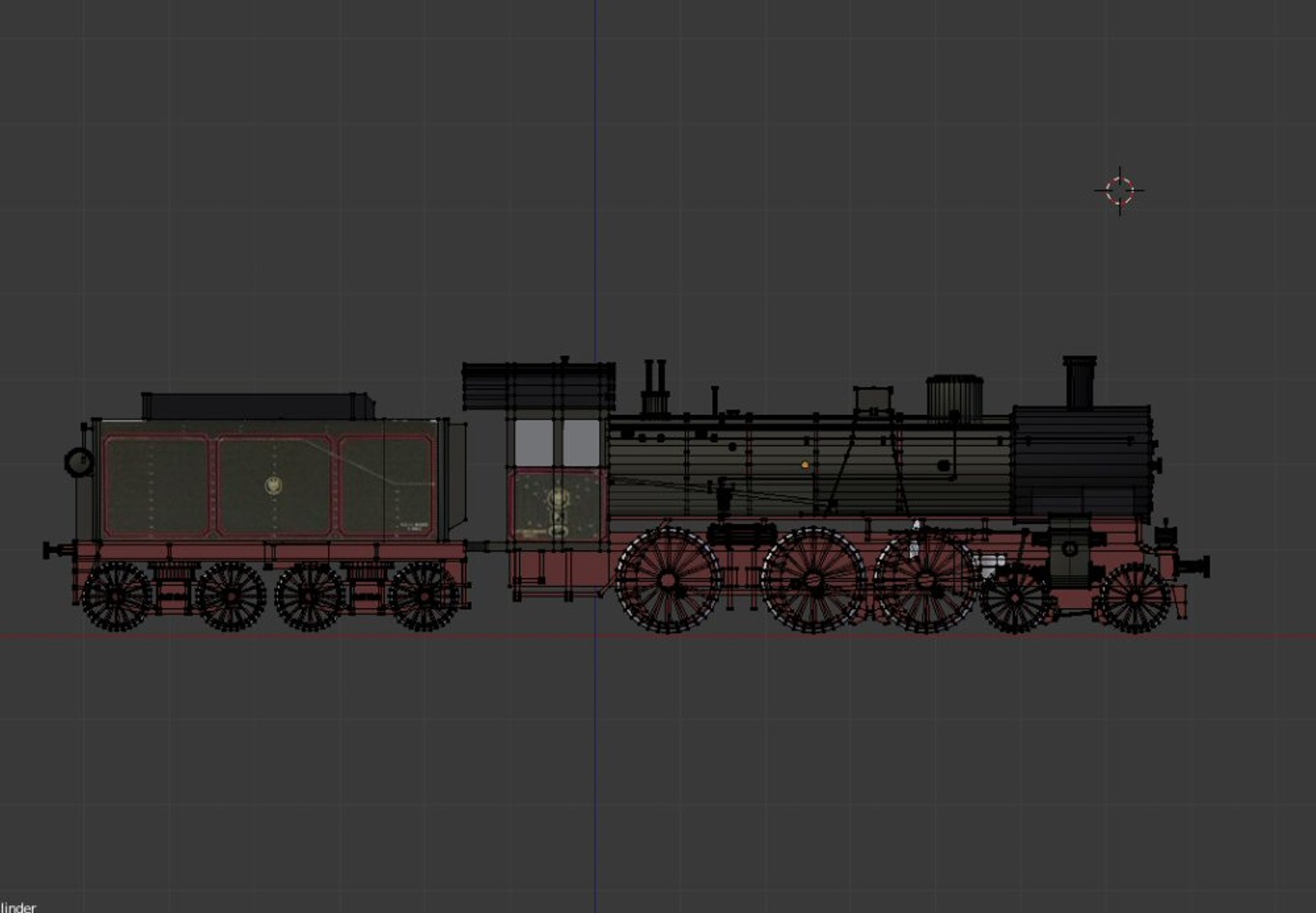 3d German P8 Steam Locomotive Model