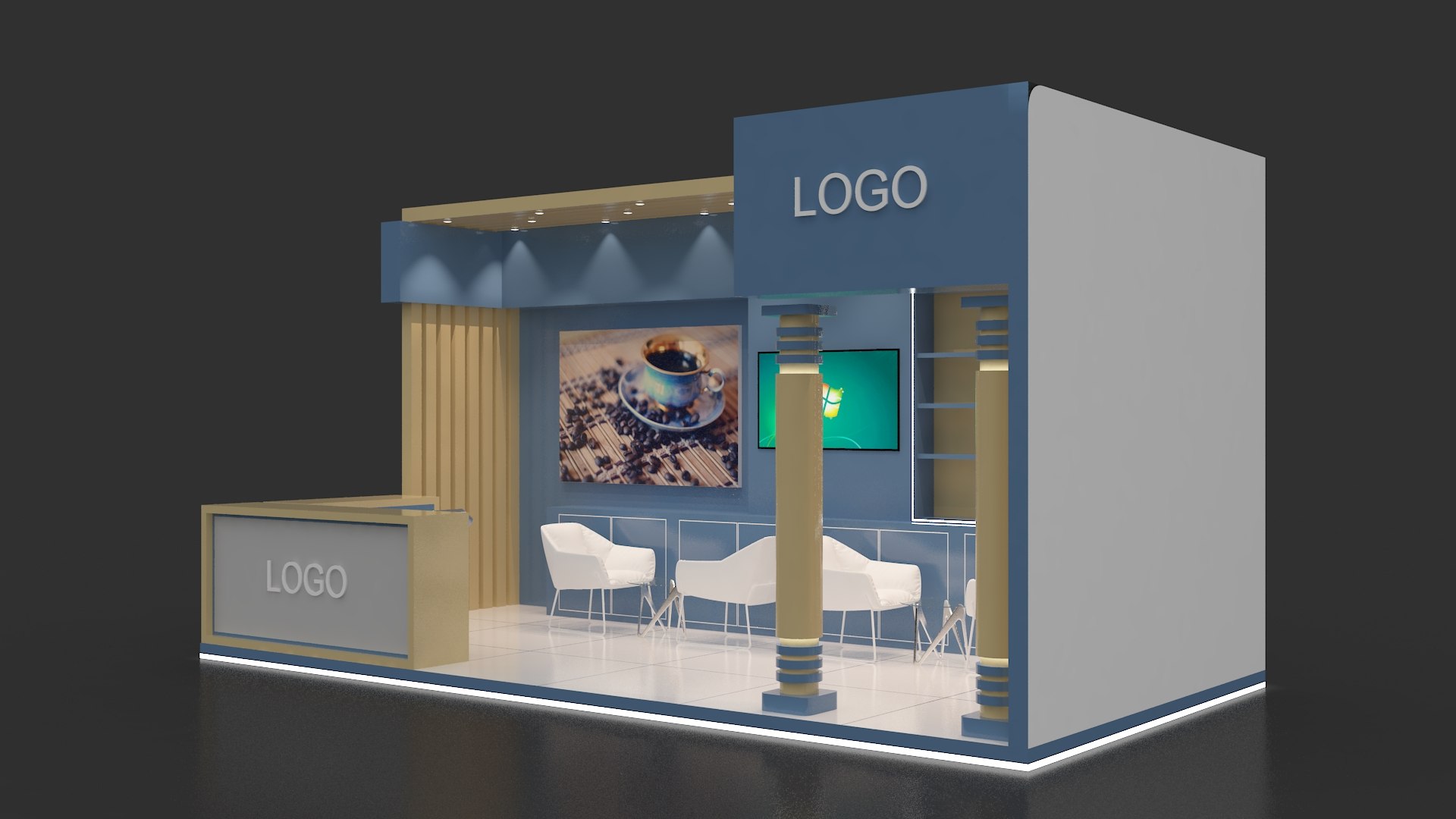 3D Model 6x3 Meter Booth - TurboSquid 2258153