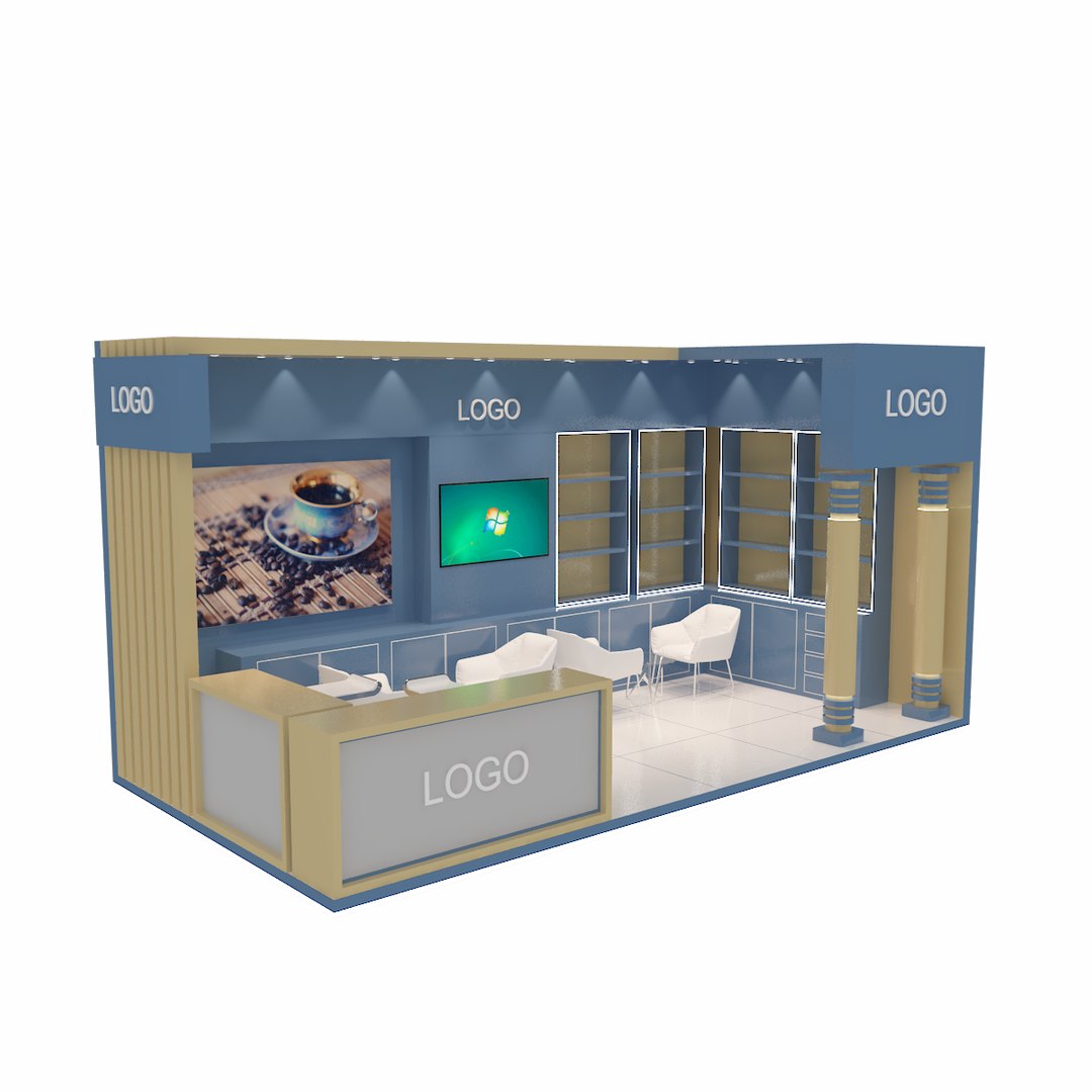3D Model 6x3 Meter Booth - TurboSquid 2258153