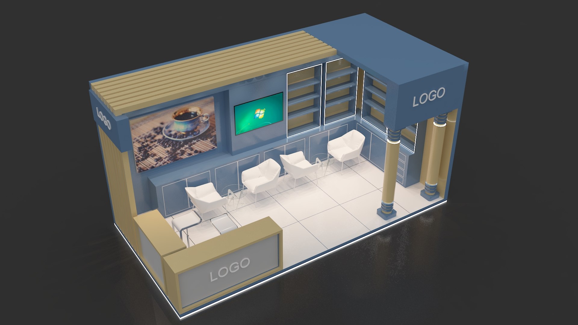 3D Model 6x3 Meter Booth - TurboSquid 2258153