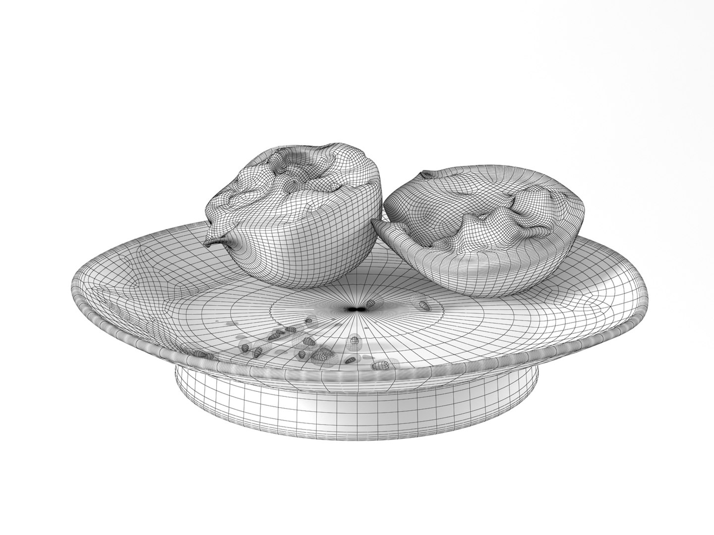 3D Pomegranates In Low Pedestal Platter Model - TurboSquid 2158809