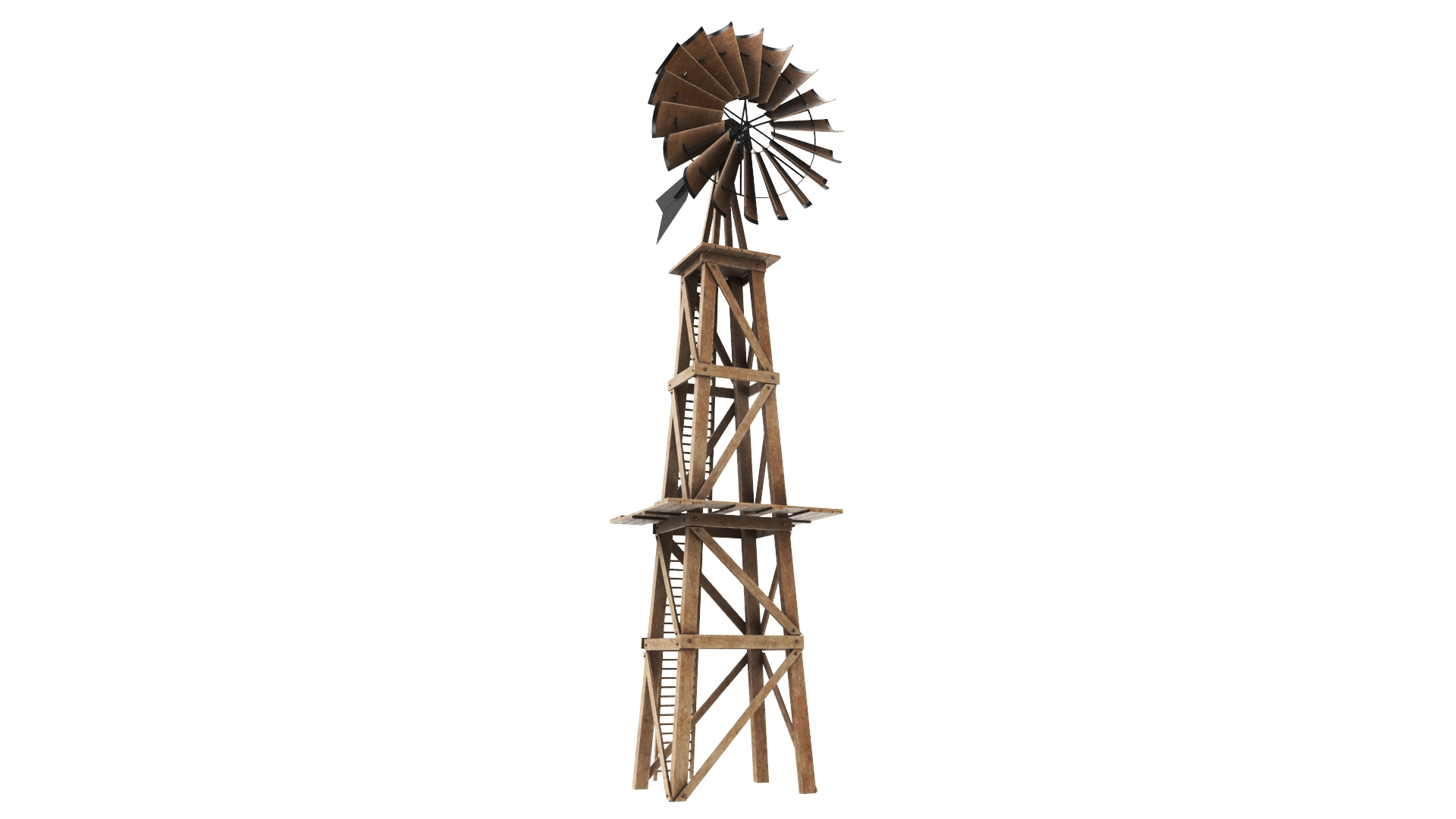 Detailed Farm Windmill 3D Model - TurboSquid 2177587