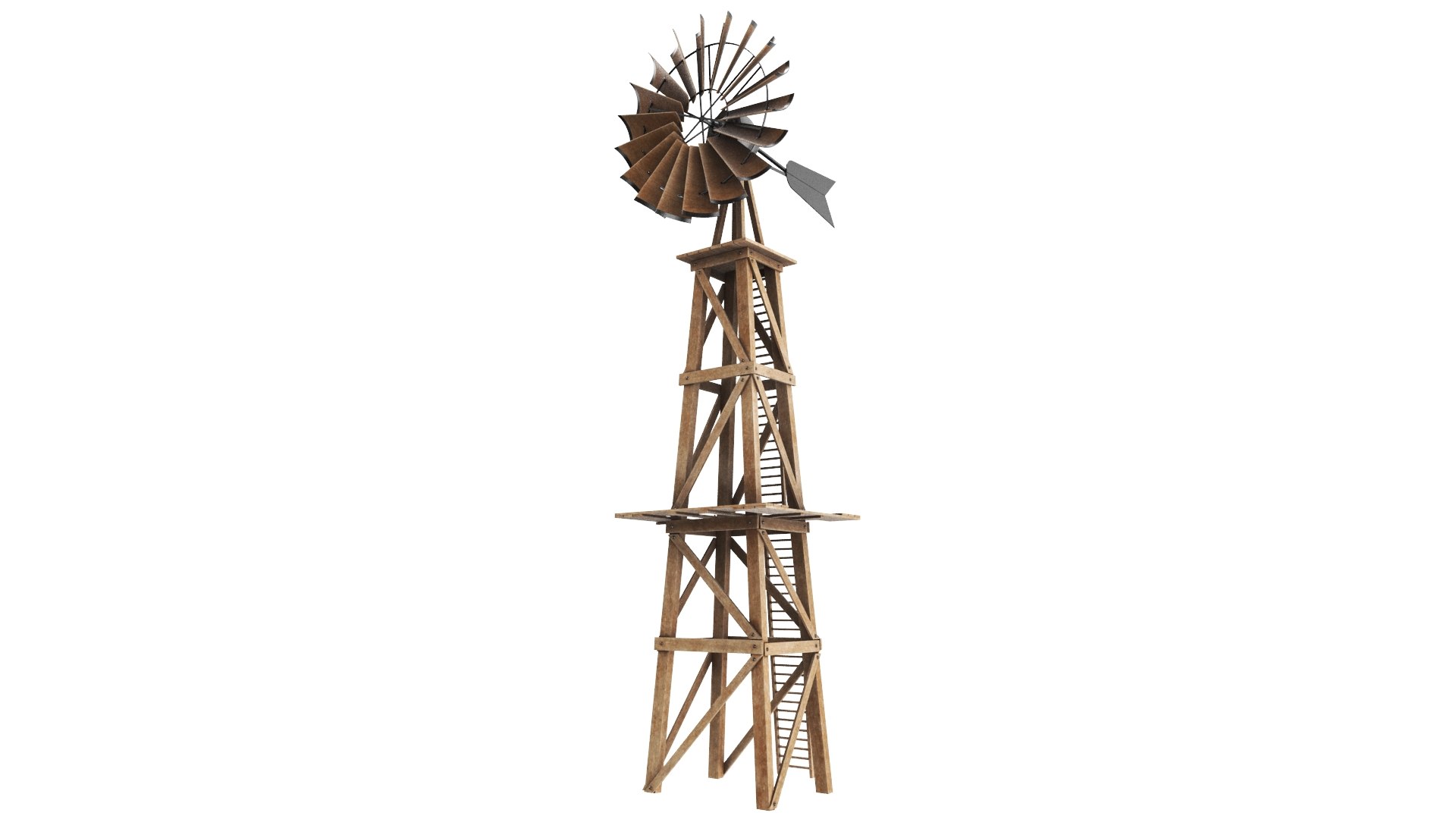 Detailed Farm Windmill 3D Model - TurboSquid 2177587