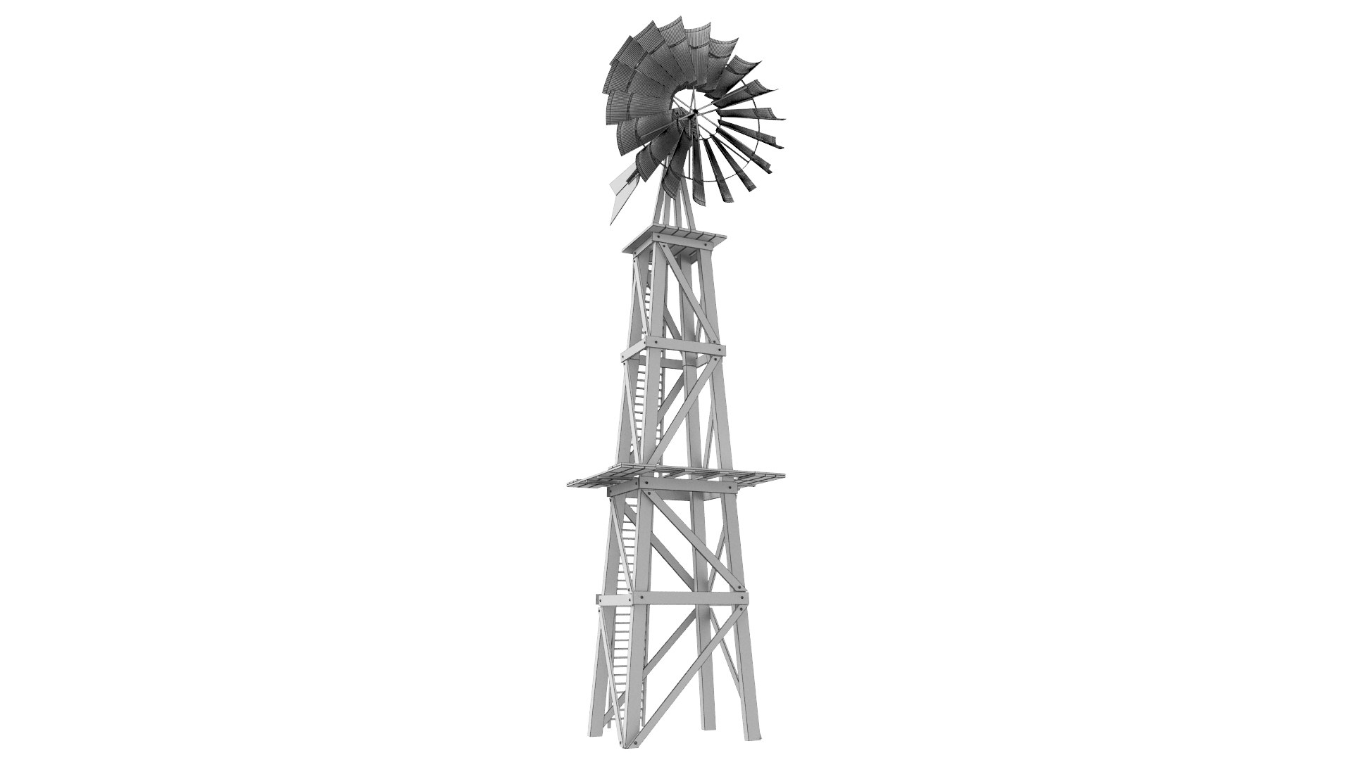 Detailed Farm Windmill 3D Model - TurboSquid 2177587