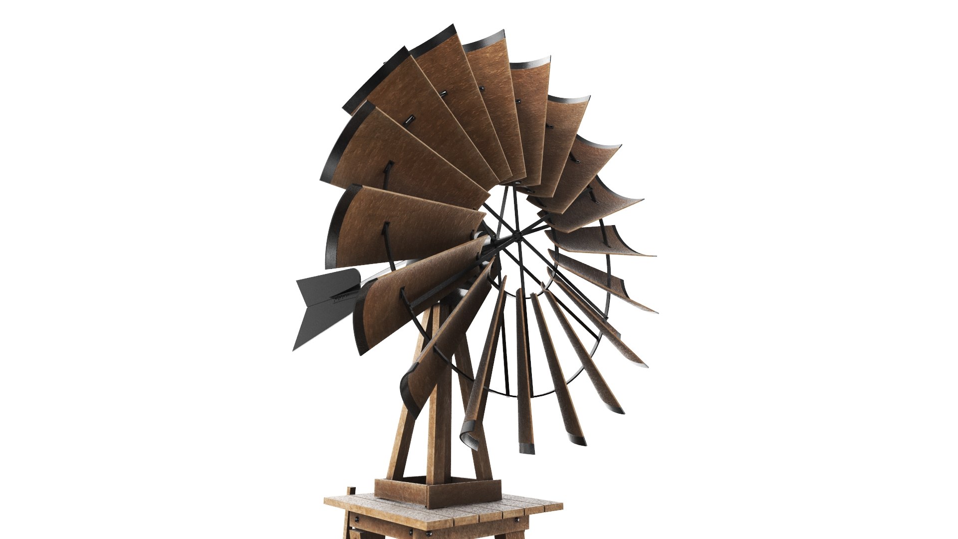 Detailed Farm Windmill 3D Model - TurboSquid 2177587