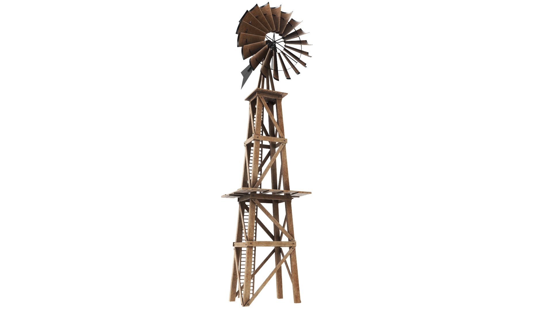 Detailed Farm Windmill 3D Model - TurboSquid 2177587