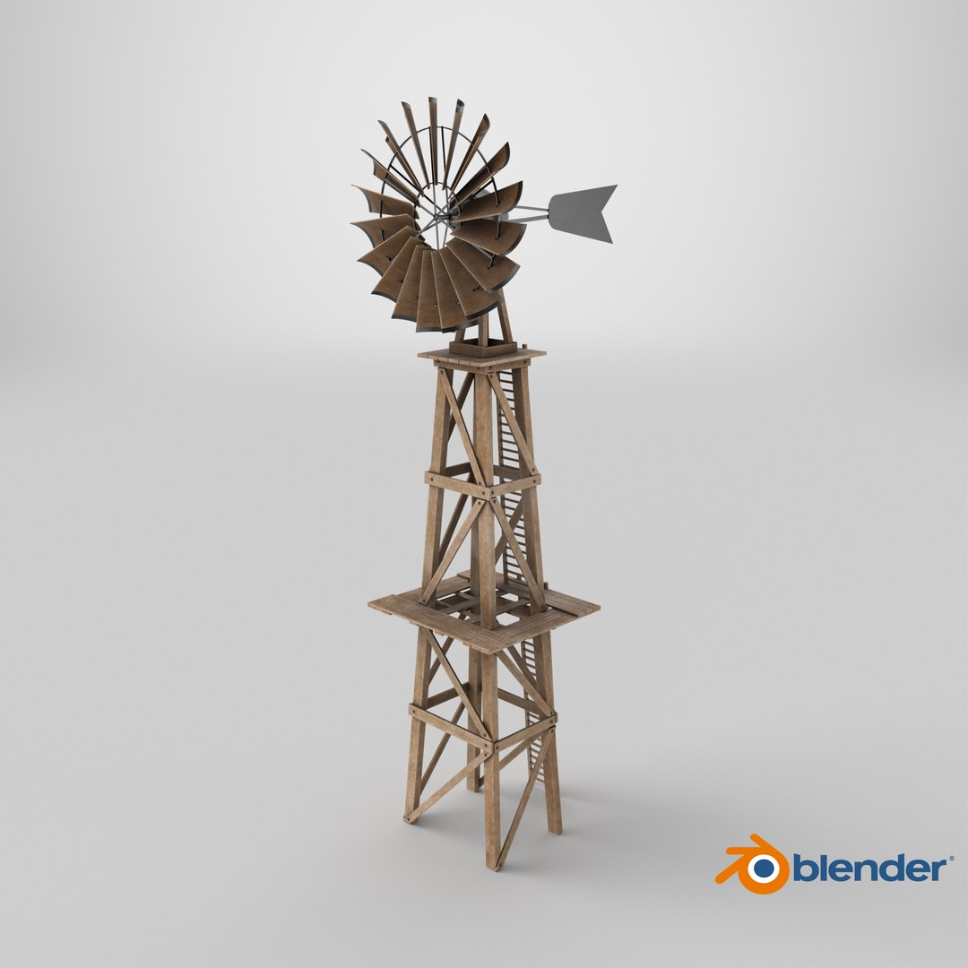 Detailed Farm Windmill 3D Model - TurboSquid 2177587