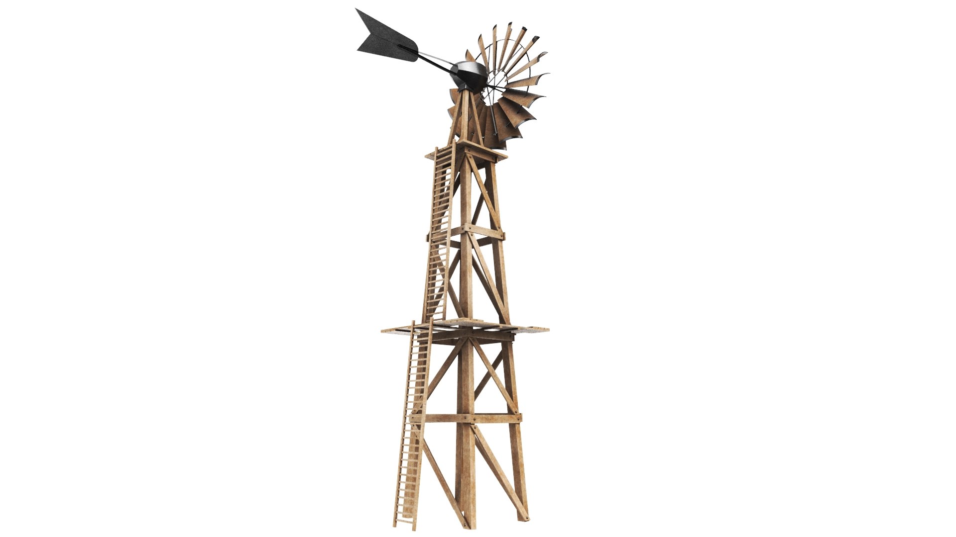 Detailed Farm Windmill 3D model - TurboSquid 2177587