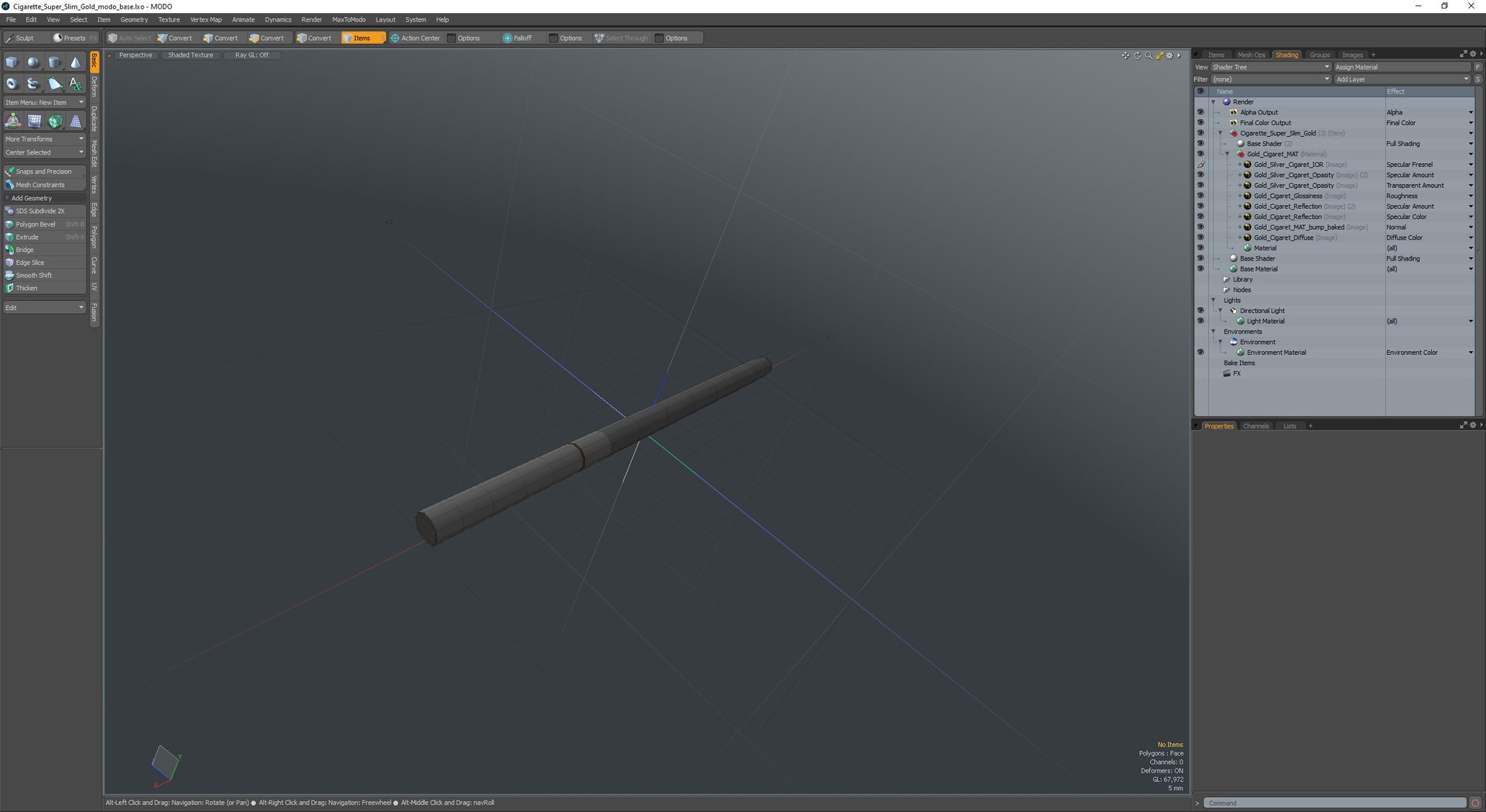 Cigarette Super Slim Gold 3D - TurboSquid 2281791