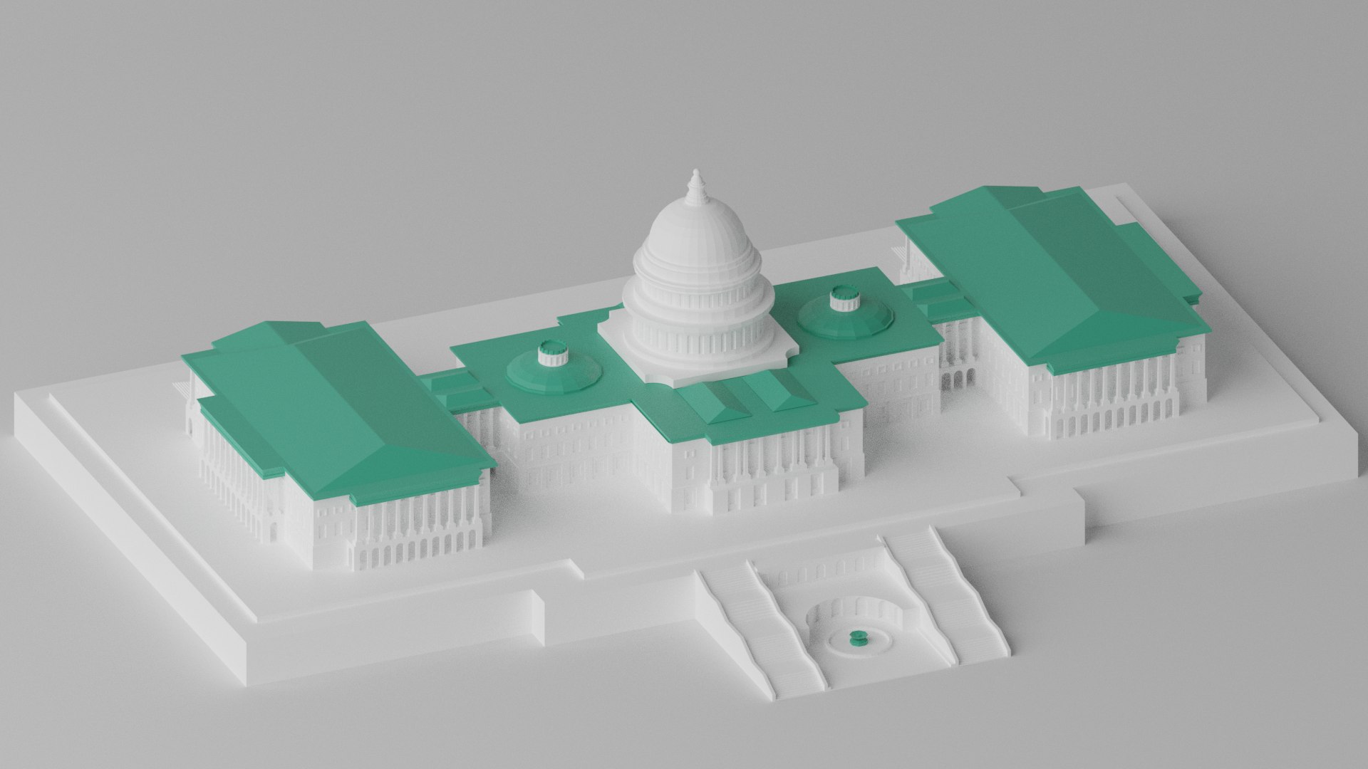 Cartoon United States Capitol Building 1 3D Model - TurboSquid 1967354