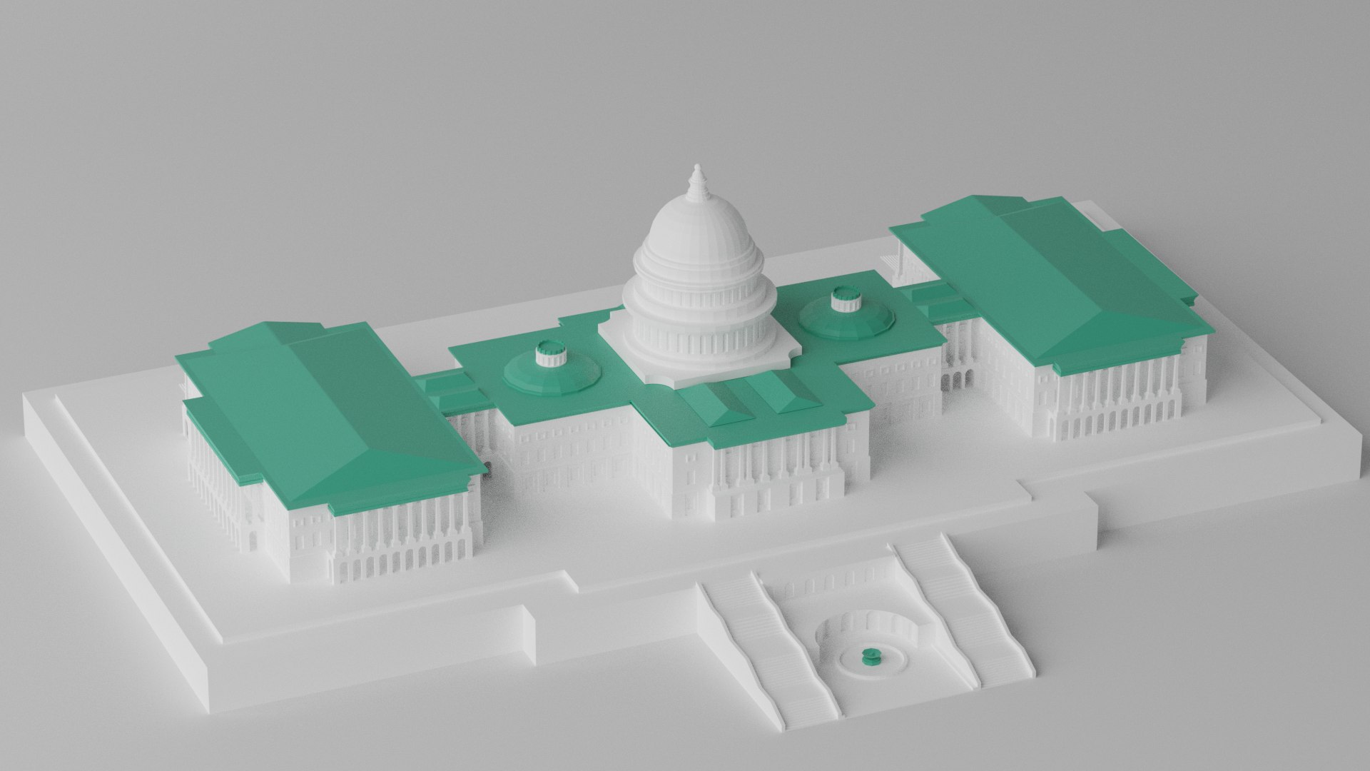 Cartoon United States Capitol Building 1 3D Model - TurboSquid 1967354