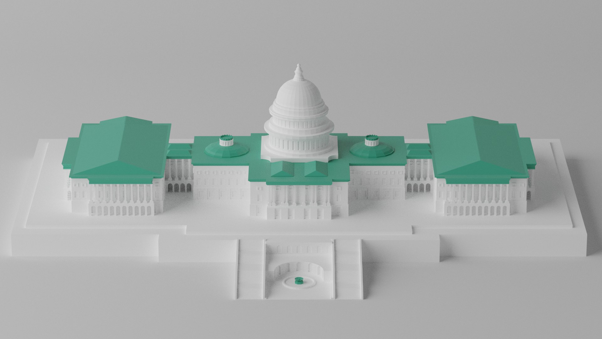 Cartoon United States Capitol Building 1 3D Model - TurboSquid 1967354