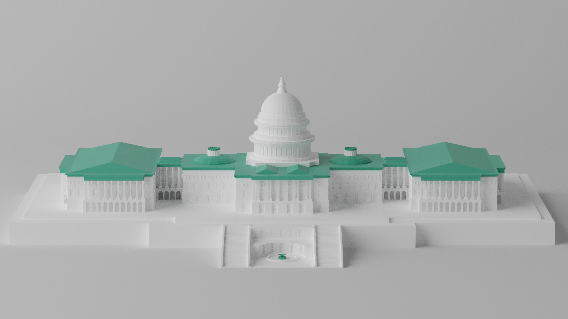 Cartoon United States Capitol Building 1 3D Model - TurboSquid 1967354