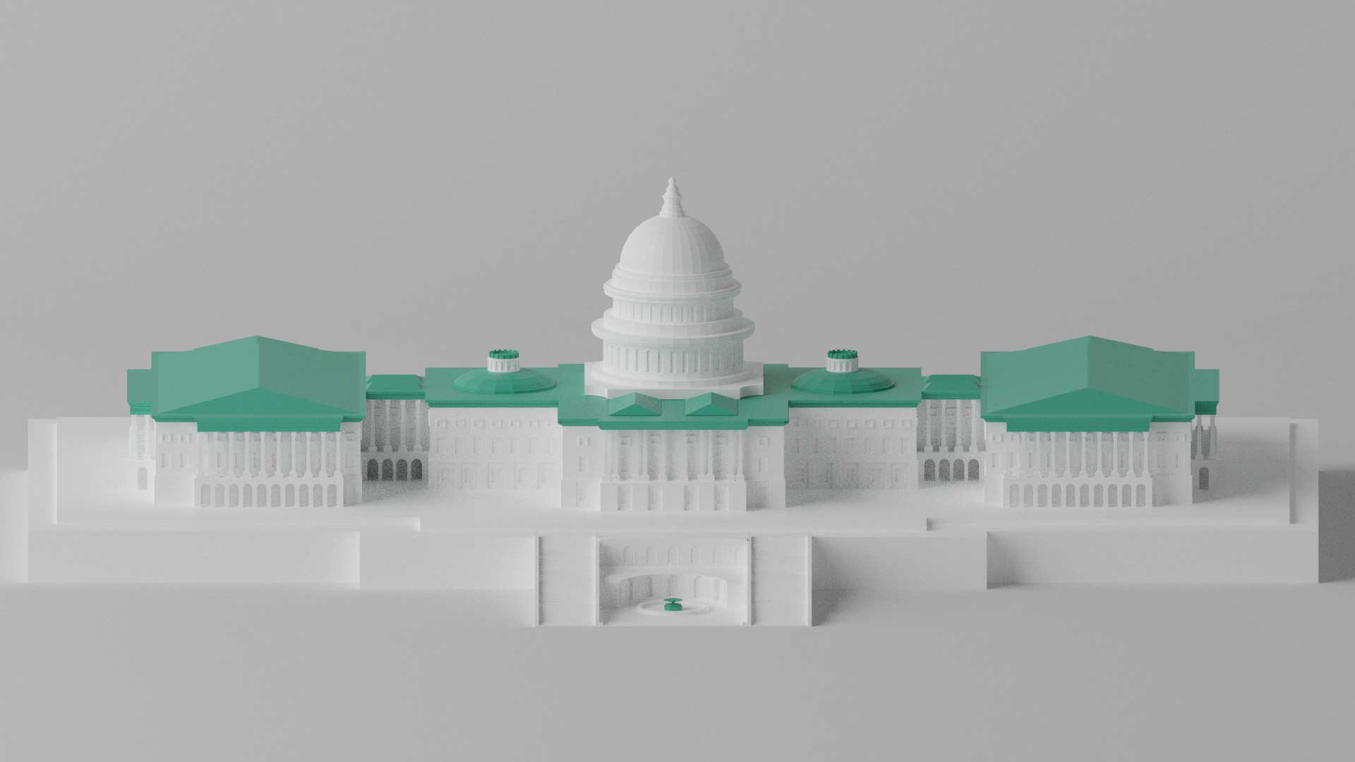 Cartoon United States Capitol Building 1 3D Model - TurboSquid 1967354
