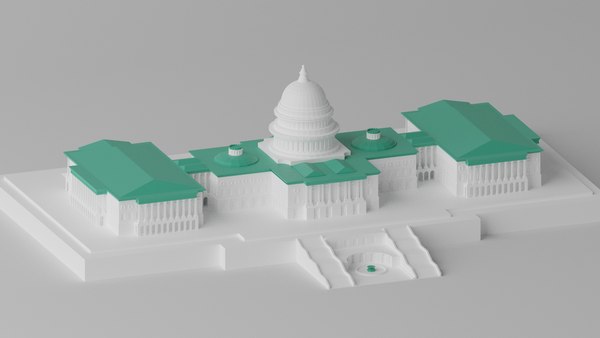 Cartoon United States Capitol Building 1 3D model - TurboSquid 1967354
