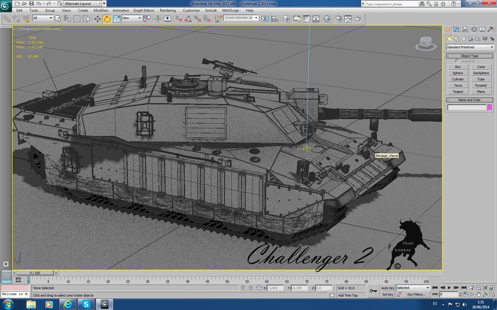 3d Challenger Tank