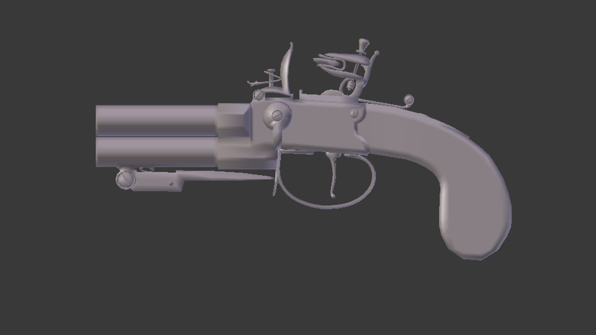 Flintlock pocket pistol model - TurboSquid 1244269